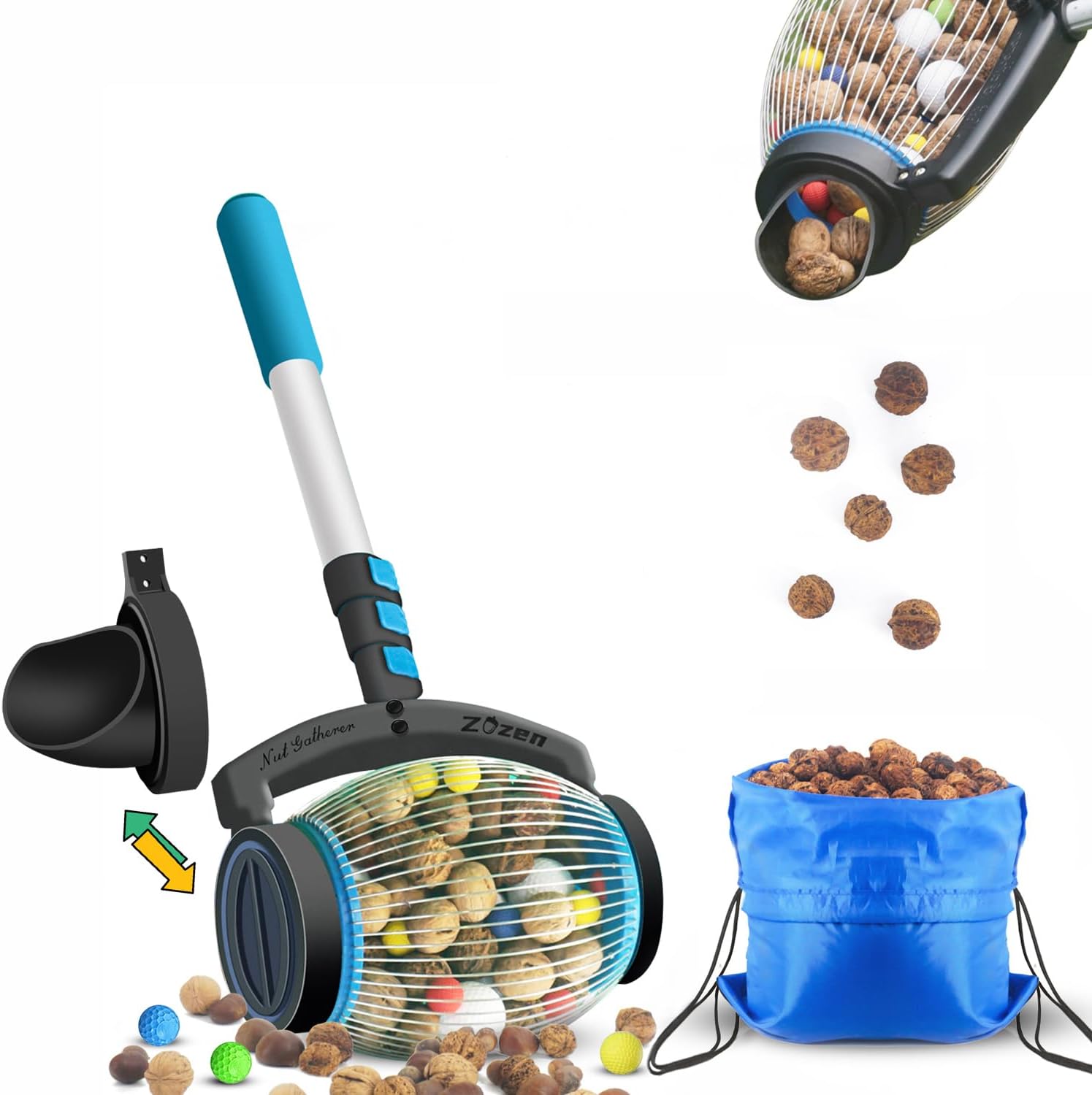 Amazon.com : ActDoer Nut Gatherer, Walnut Picker Upper Roller, Pecan ...