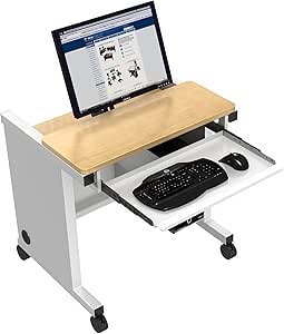 Amazon.com: Split Level Desk 30"x26" - Gray Frame, Maple Surface ...