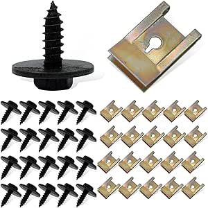 Amazon.com: leediga 40 PCS Car Chassis Engine Hood Fastening Screw Set ...