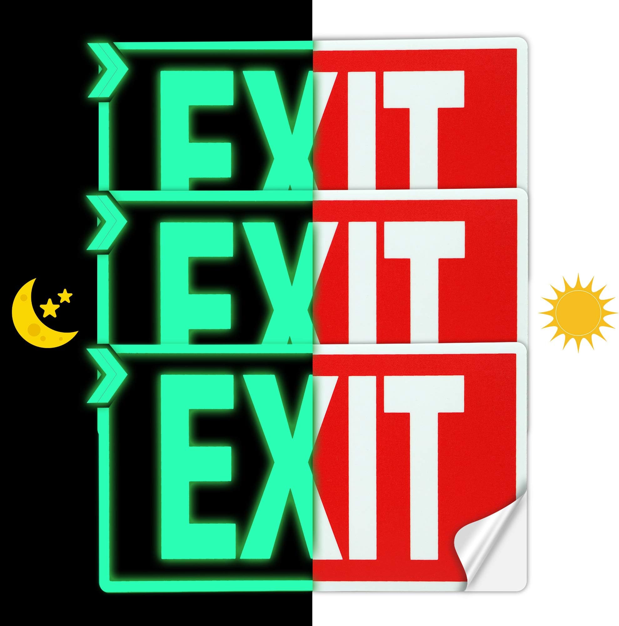 Amazon.com: Headline Sign 4792 Glow-in-The-Dark Exit Sign, 8 Inches by ...