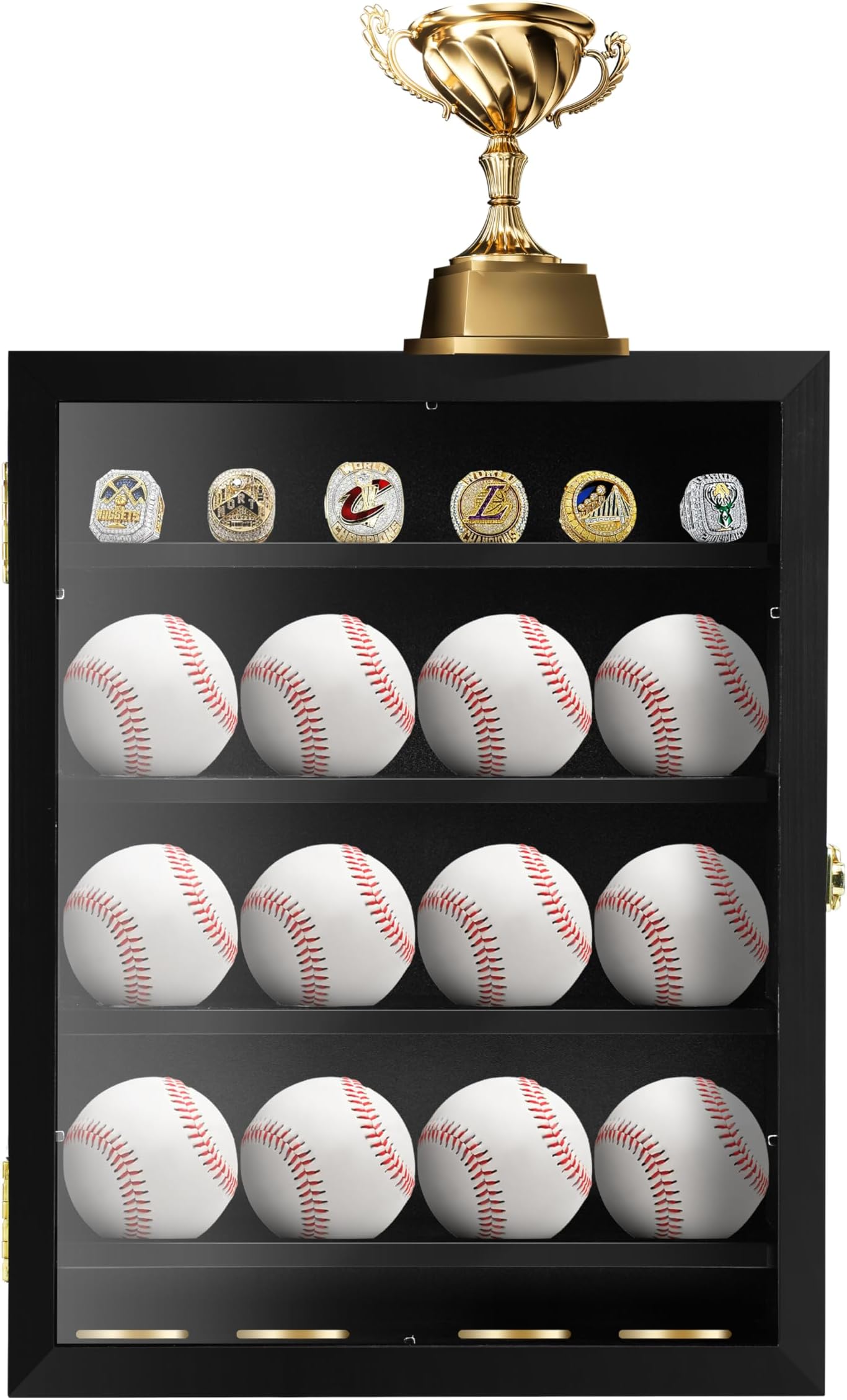 Amazon.com: Baseball Display Case with Ring Holder - Wall Mount Case ...