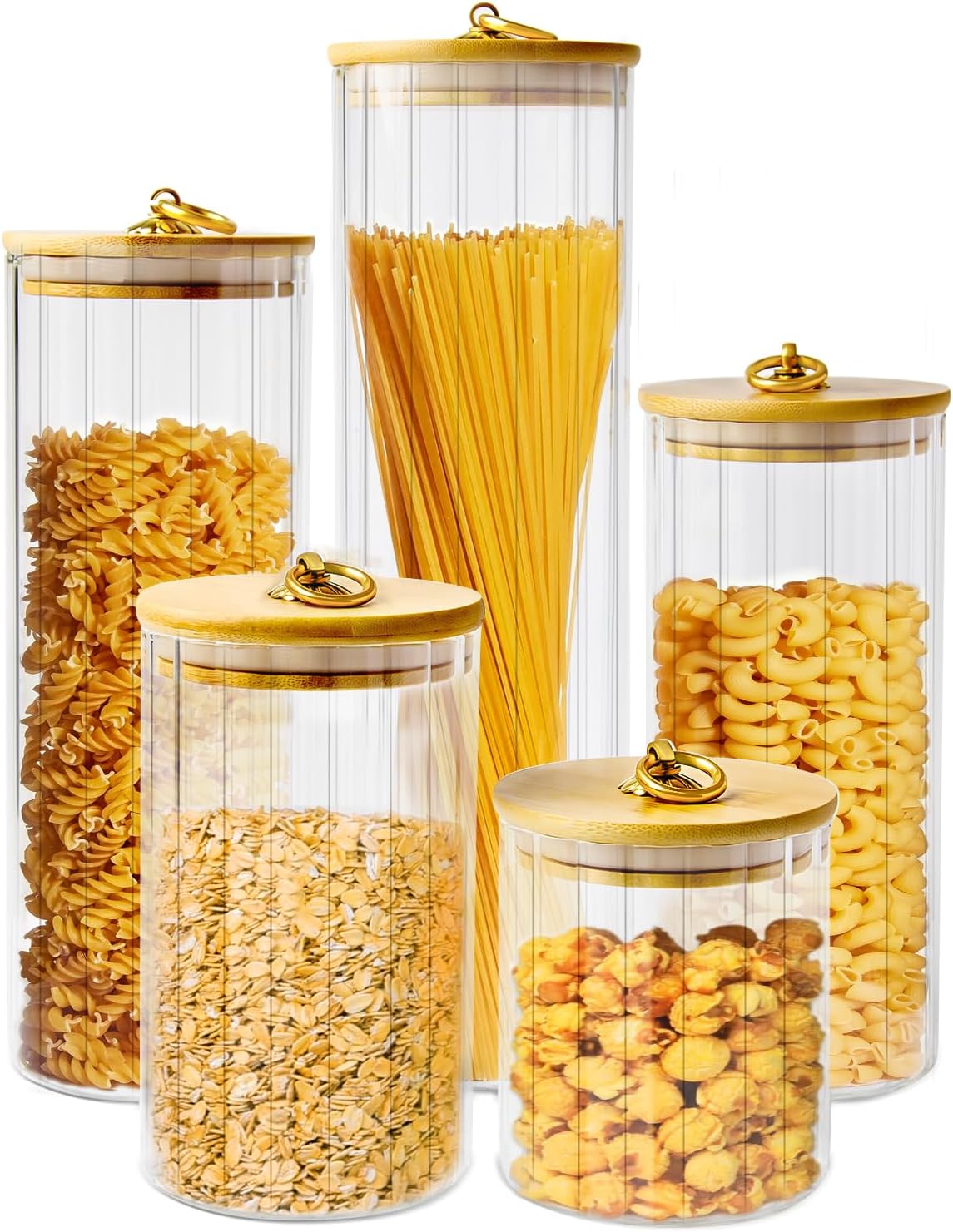 Amazon.com: Rtteri 6 Pcs Glass Storage with Airtight Lids 30oz Cookie ...