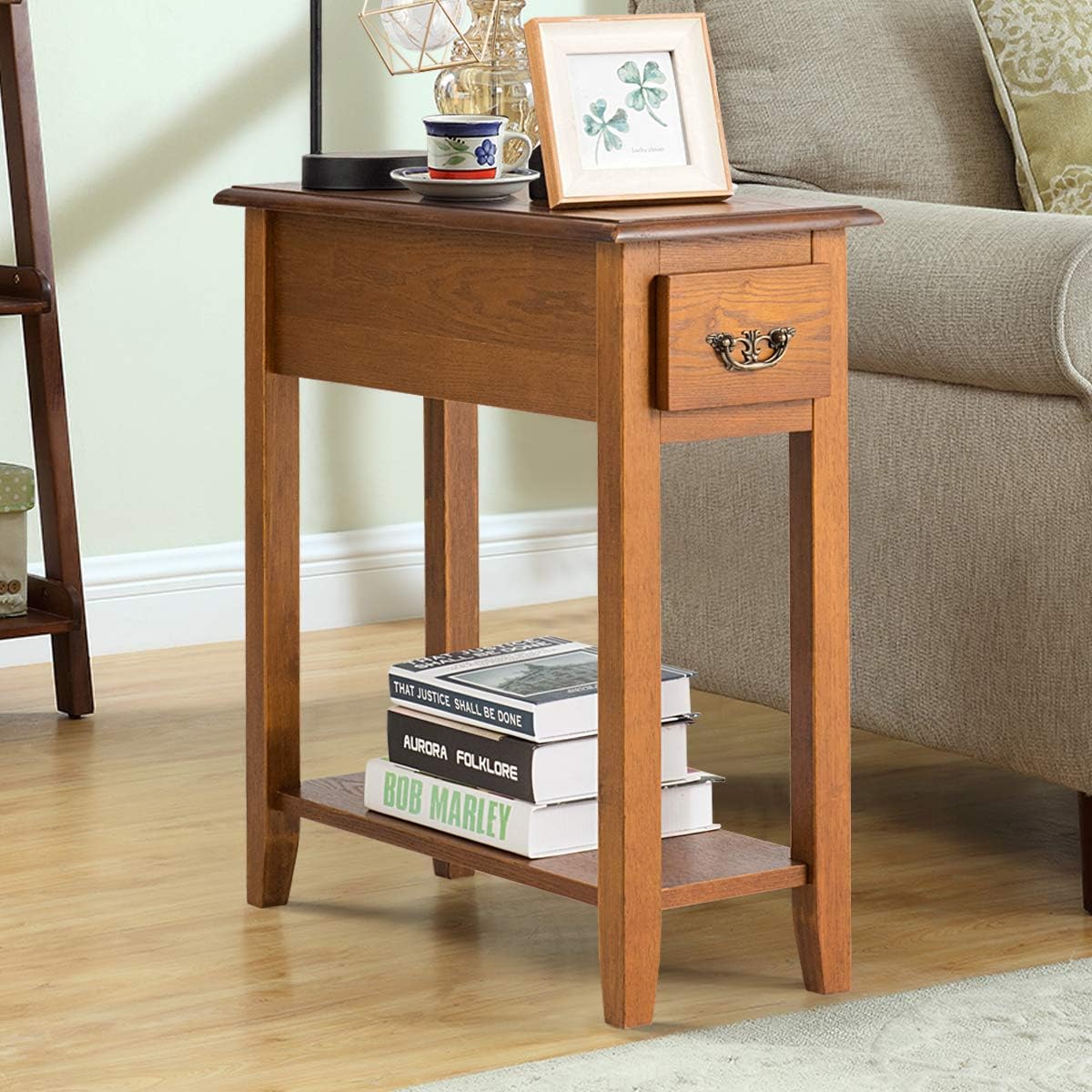 Amazon.com: Jofran Inc. Mission Oak Chairside End Table with Storage ...