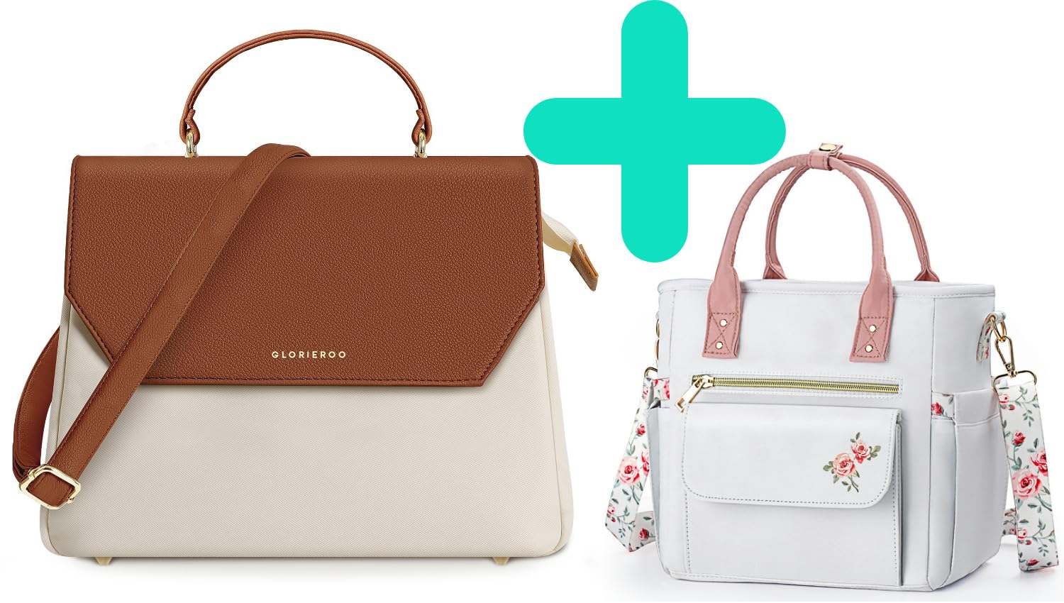 Amazon.com: GLORIEROO Vegan Leather Lunch Bag + Flora Lunch Bag Gifts for Women : Home & Kitchen