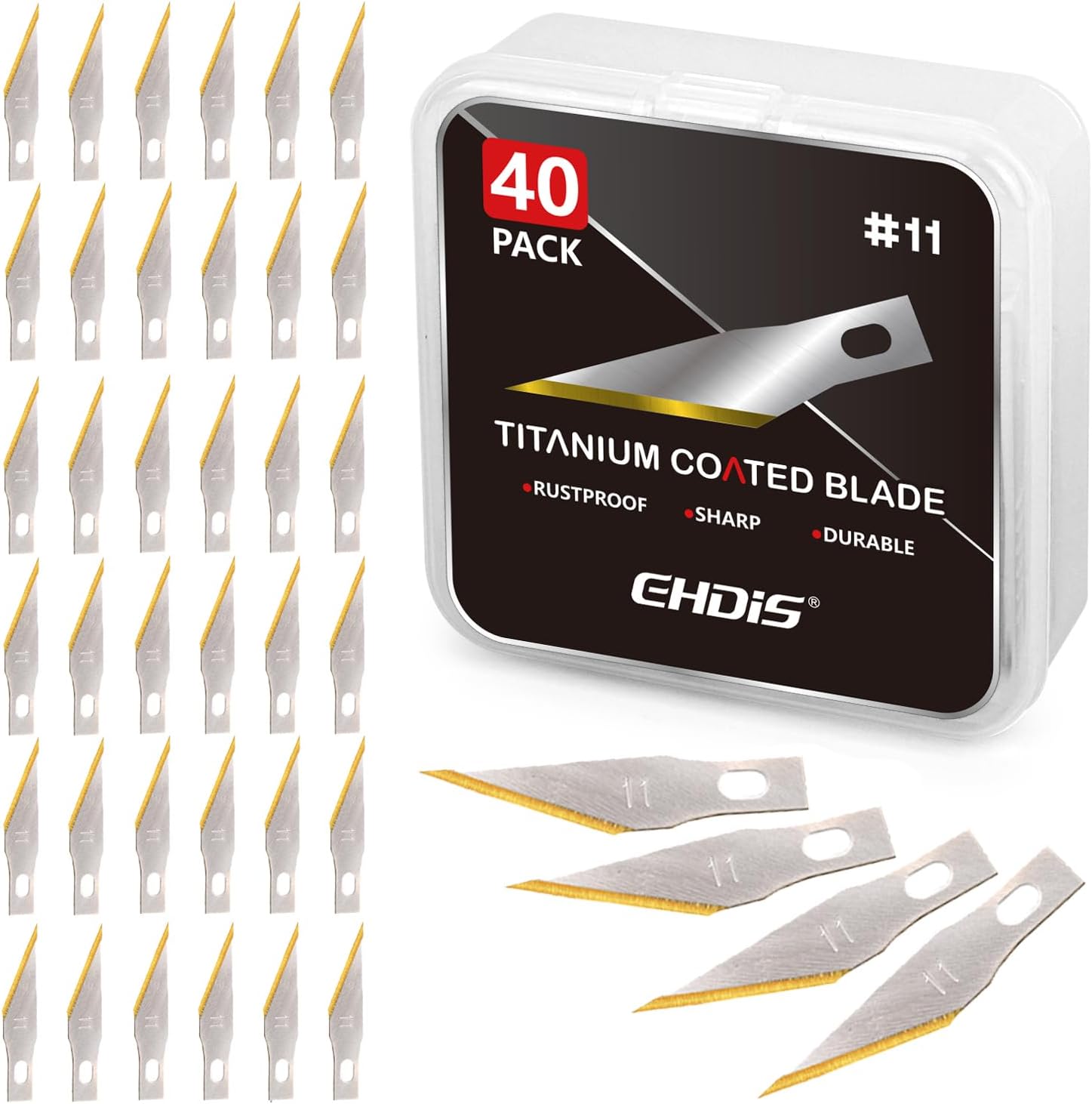 Amazon.com: EHDIS Precision Craft Hobby Knife Blades # 11 Titanium ...