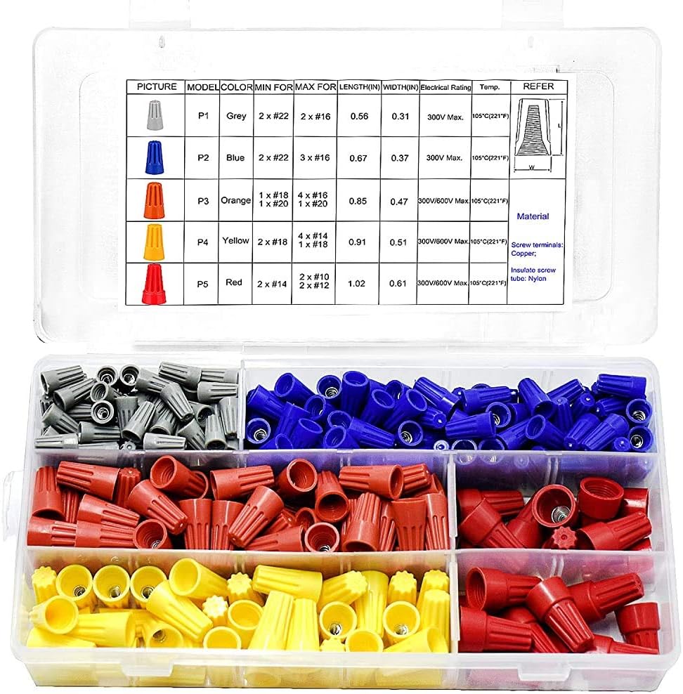 ELIKLIV Electrical Wire Connectors Kit Set (320 Pieces) : Buy Online at ...