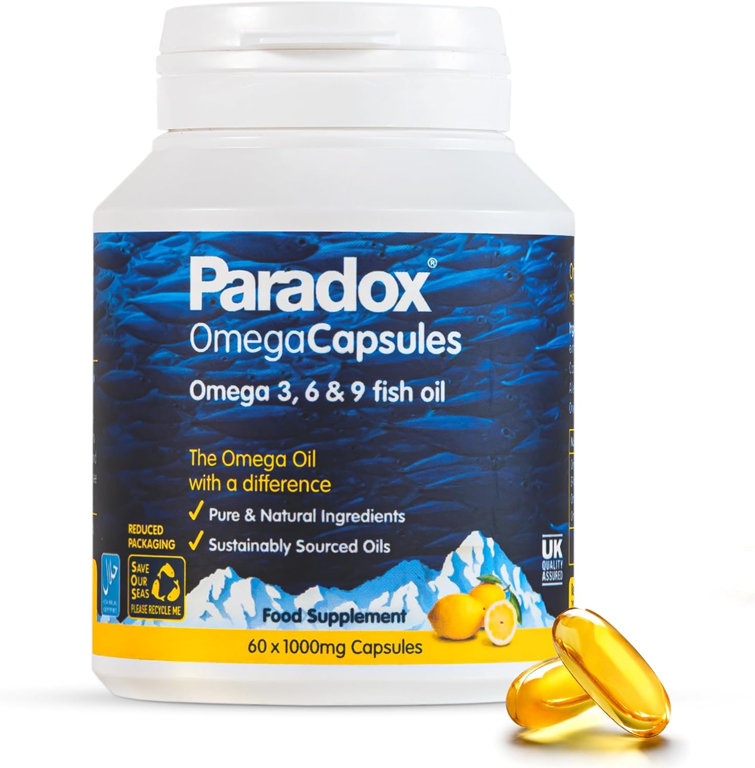 Omega 3 6 9 Capsules by Paradox, 100% Pure and Natural Omega 3 6 9 ...