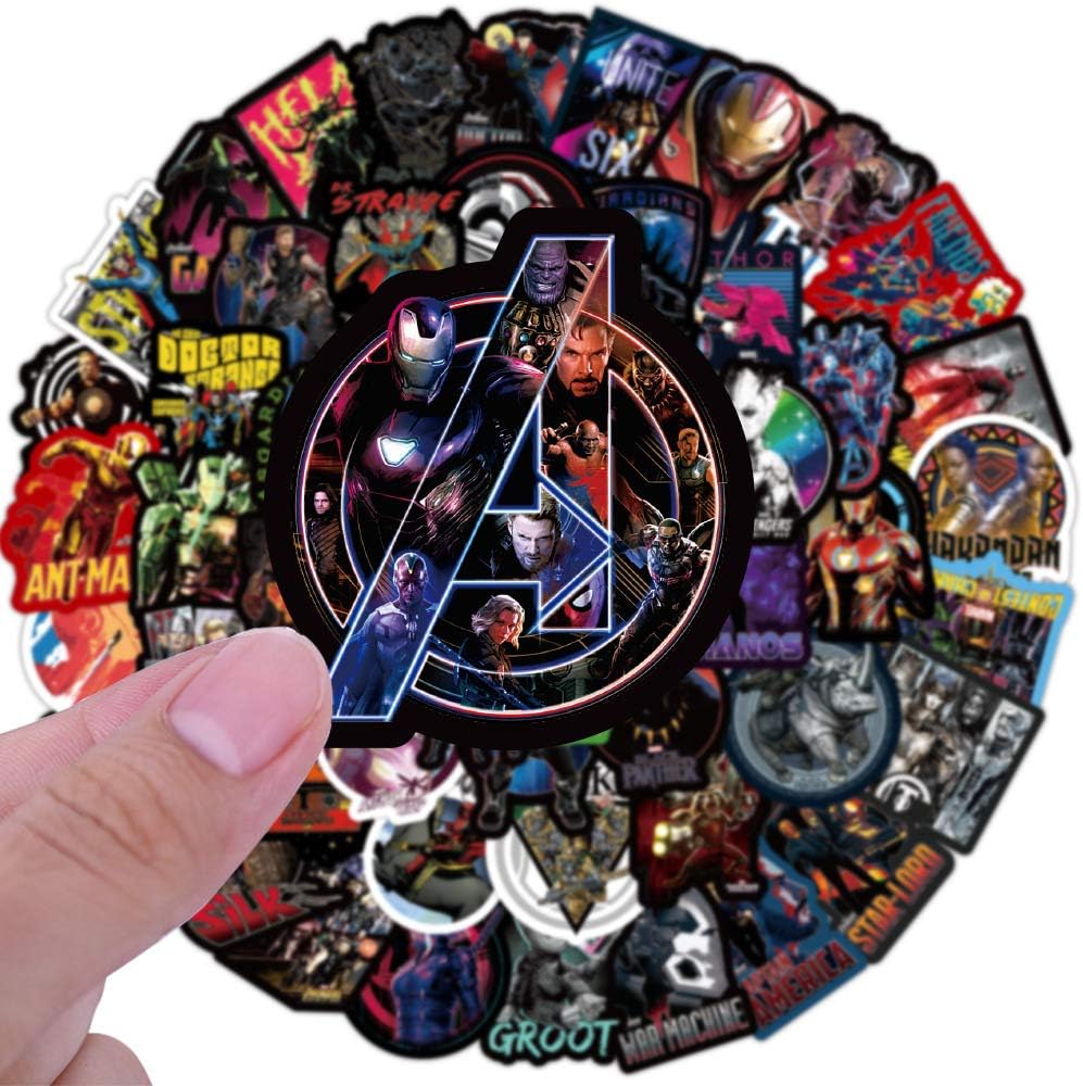 100 Pcs Cool Waterproof Superhero & Avengers Vinyl Stickers for Hydro ...