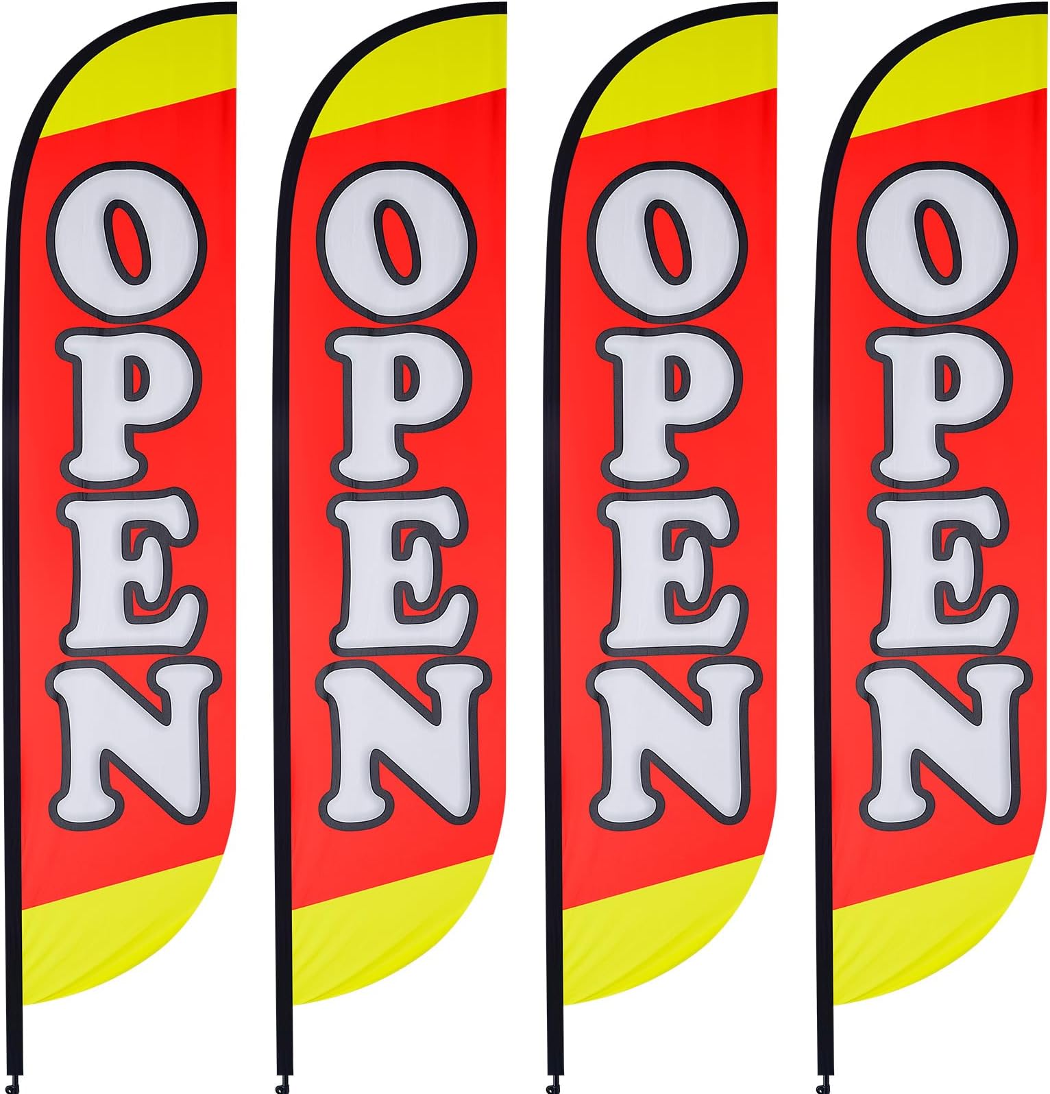 Amazon.com: Open Patriotic Swooper Feather Flag - Great for Businesses ...