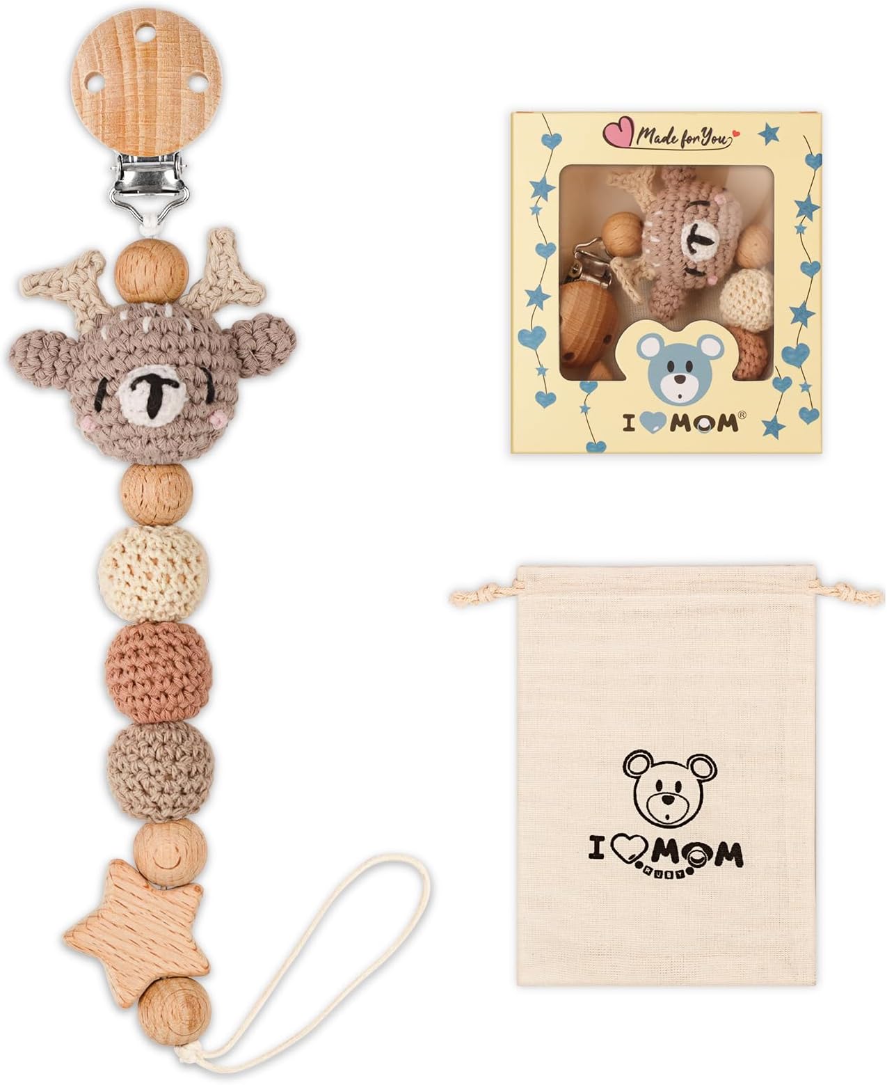 Amazon.com : Personalized Pacifier Clip with Name,Customized Stroller ...