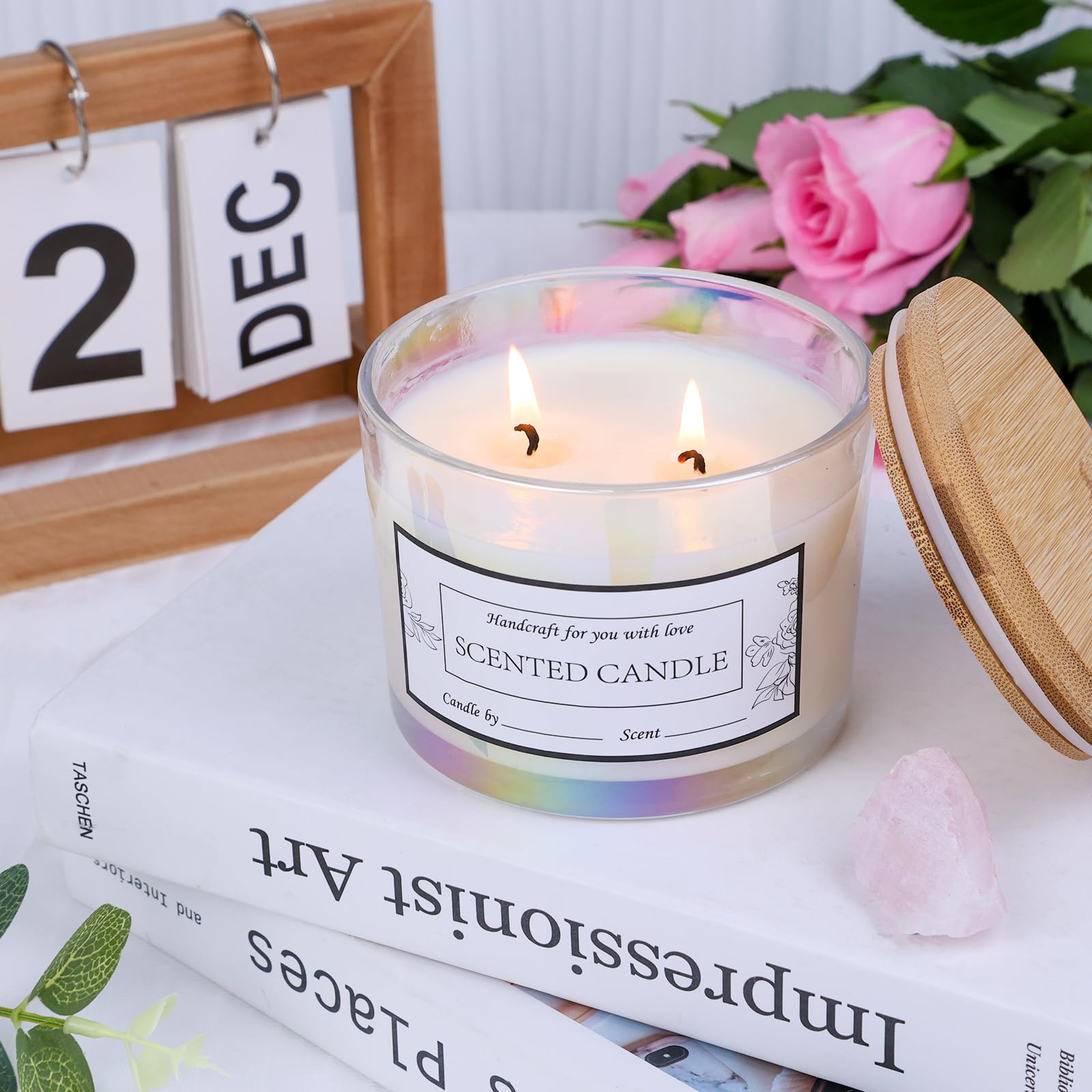 Snapklik.com : CONNOO 8 Pack 12 Oz Iridescent Glass Wide Mouth Candle ...