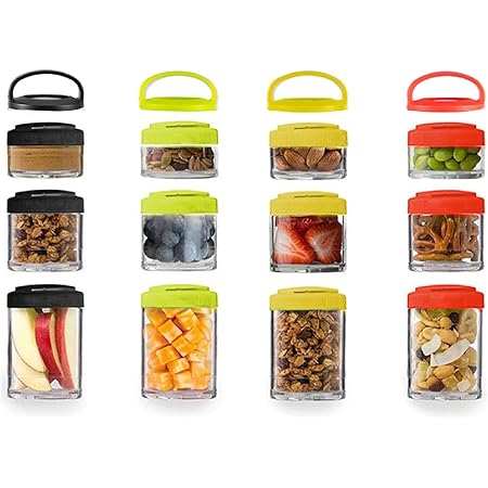 Amazon.com: Pilarmuture Stackable Snack Containers, 4Pcs for 1 Pack ...