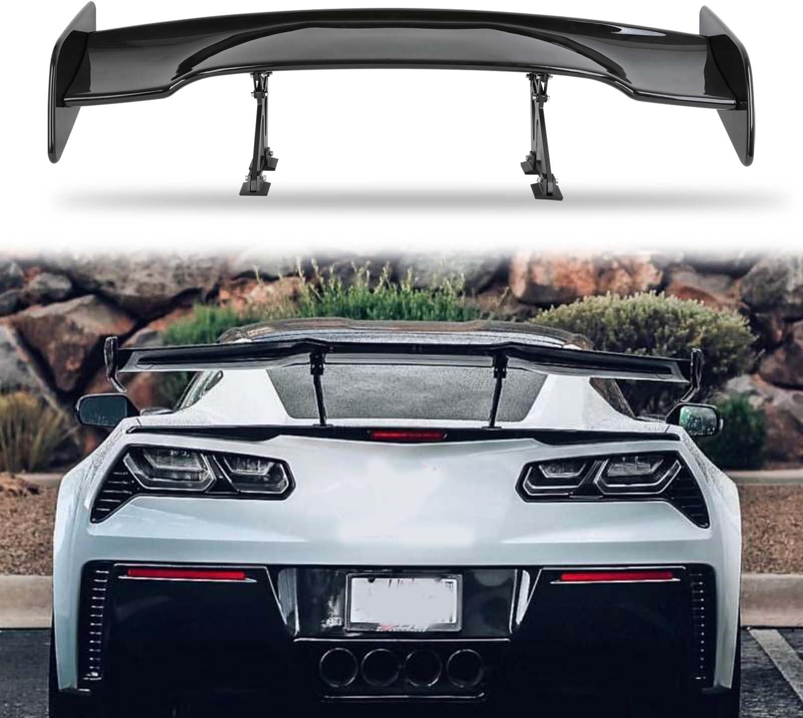 Amazon.com: JMTBNO 47 Inch GT Wing Rear Trunk Spoiler Wing Gloss Black ...