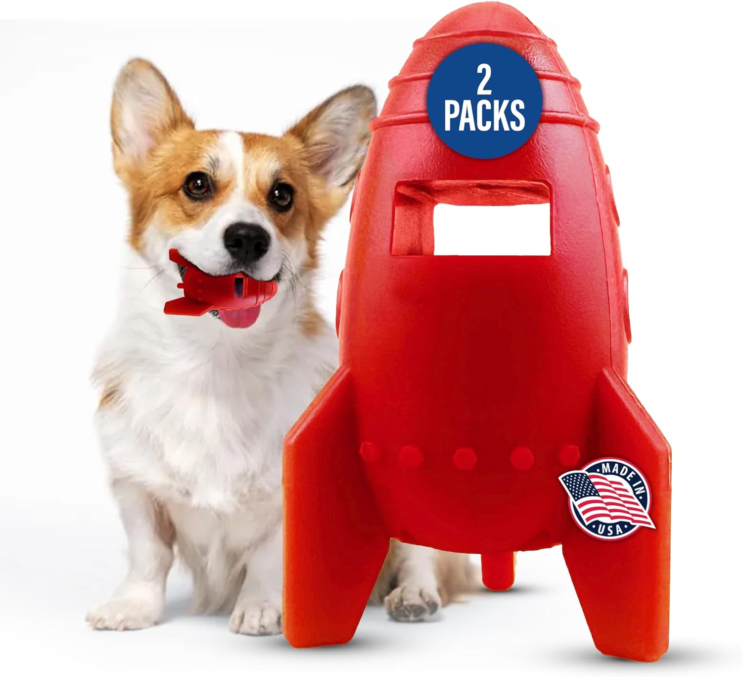 Pet Supplies : Ace's Creations Red Rocket Indestructible Chew Toy for ...