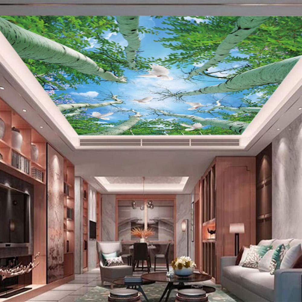 Buy VGFGI Simple Modern Fresh Woods Wallpaper Canopy Background ...