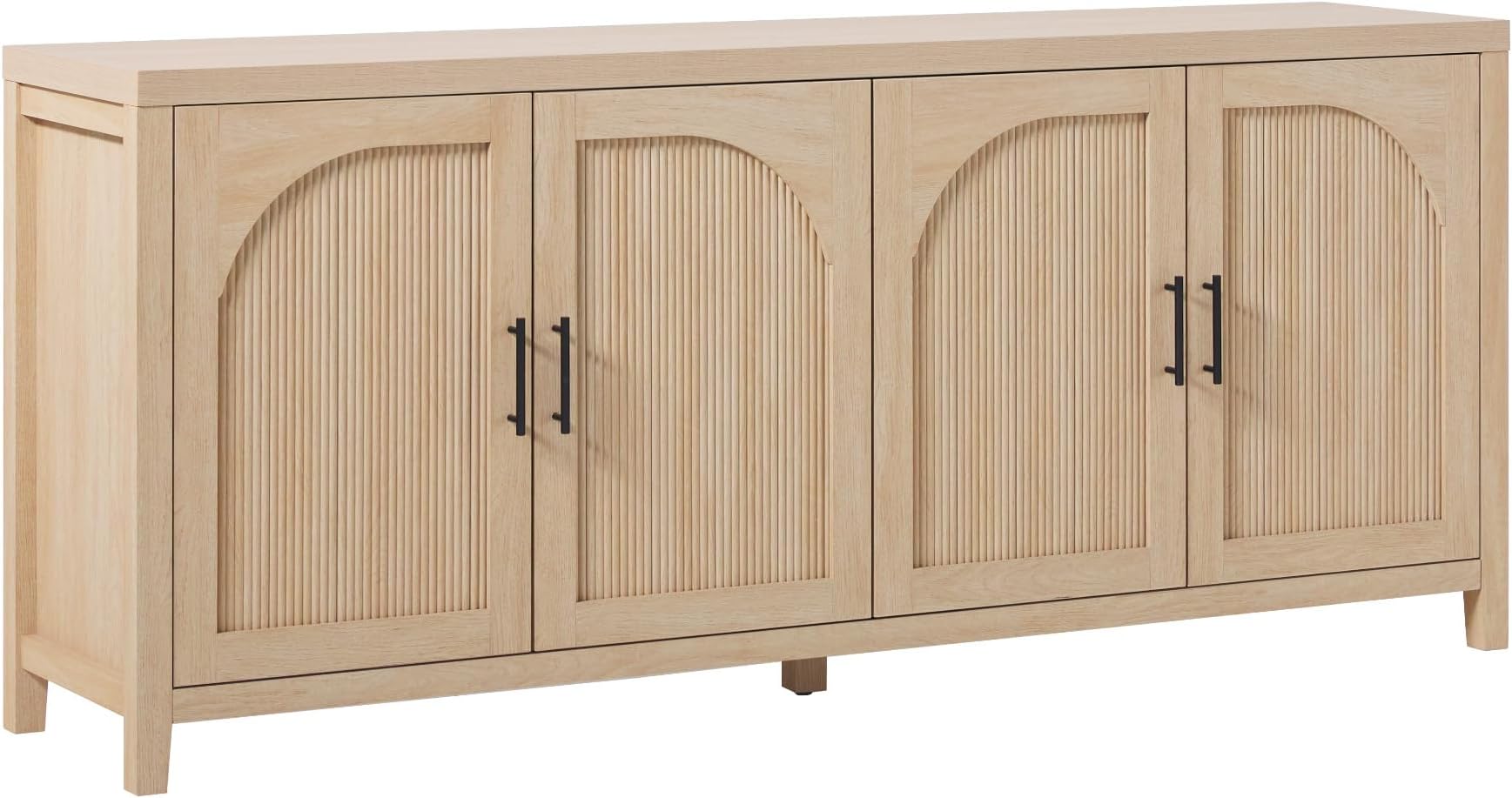 Amazon.com - One Modern Coastal Four Door Sideboard in White Oak ...