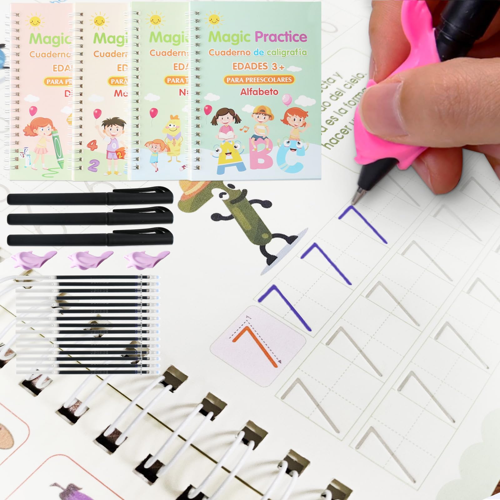 Cuadernos de Escritura a Mano para Niños, 4PC Practice Copybook ...