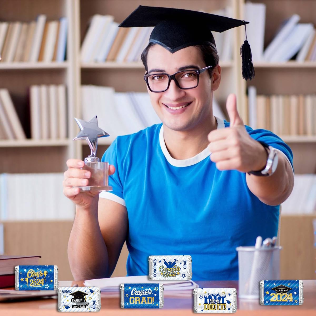 Snapklik.com : Graduation Candy Bar Wrapper, 96 Pcs Graduation Party ...