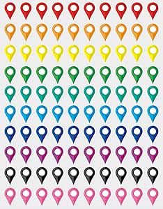 Amazon.com: 0.375x0.6 inch 100 PCS Map Location Position Stickers ...