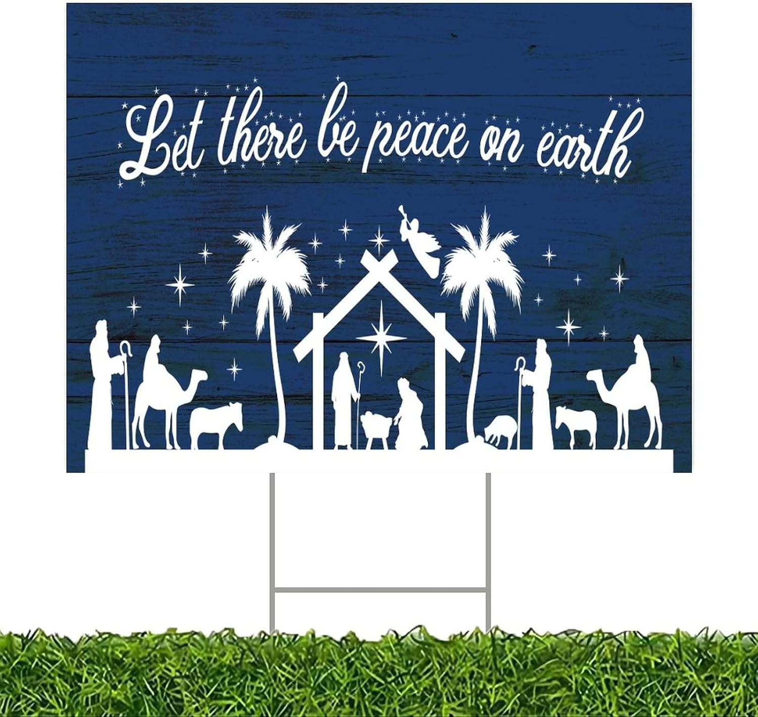 Amazon.com : Nativity Scene Religious Yard Sign - Manger Scene ...
