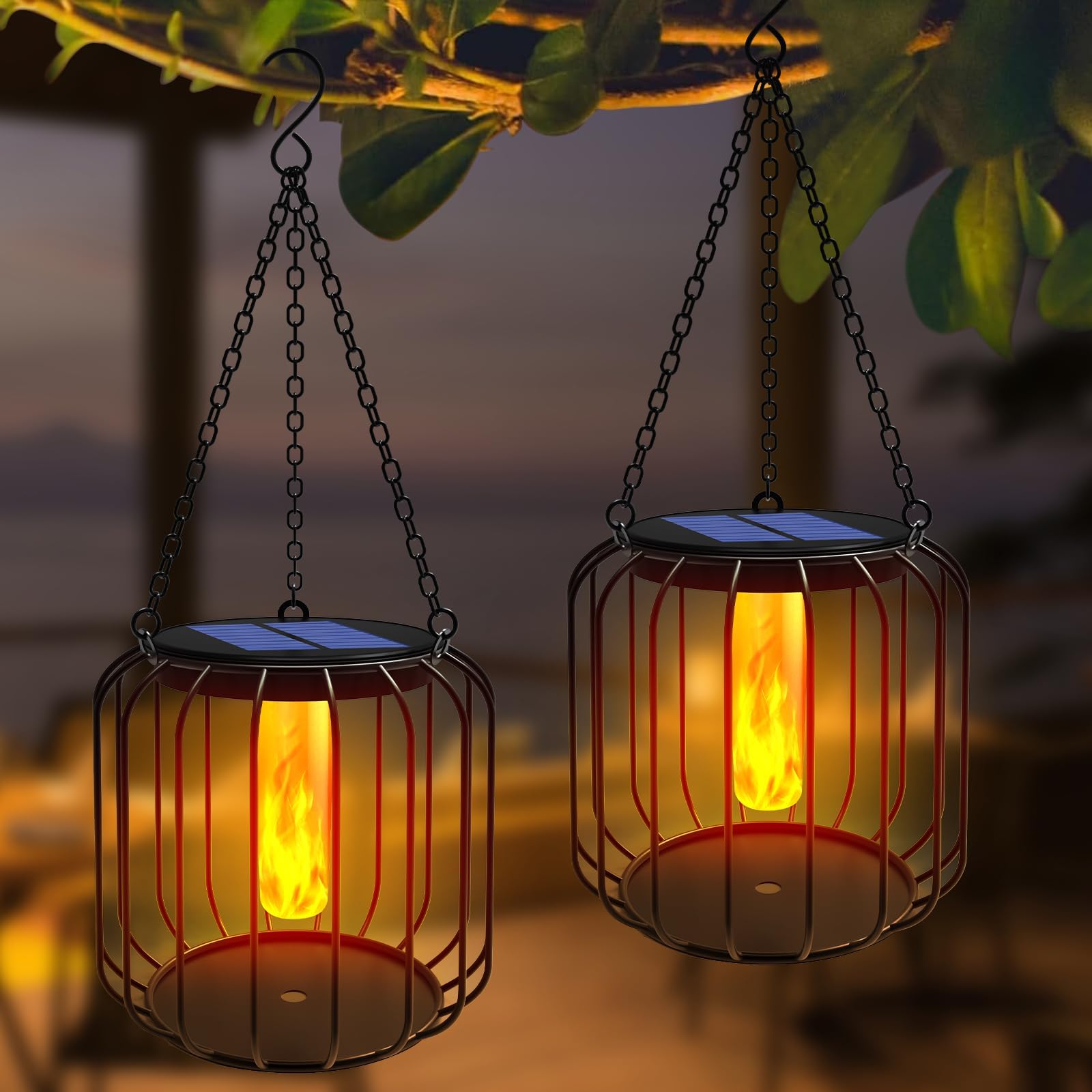 Amazon.com: Fortand Solar Flame Lights, Solar Lanterns Outdoor ...