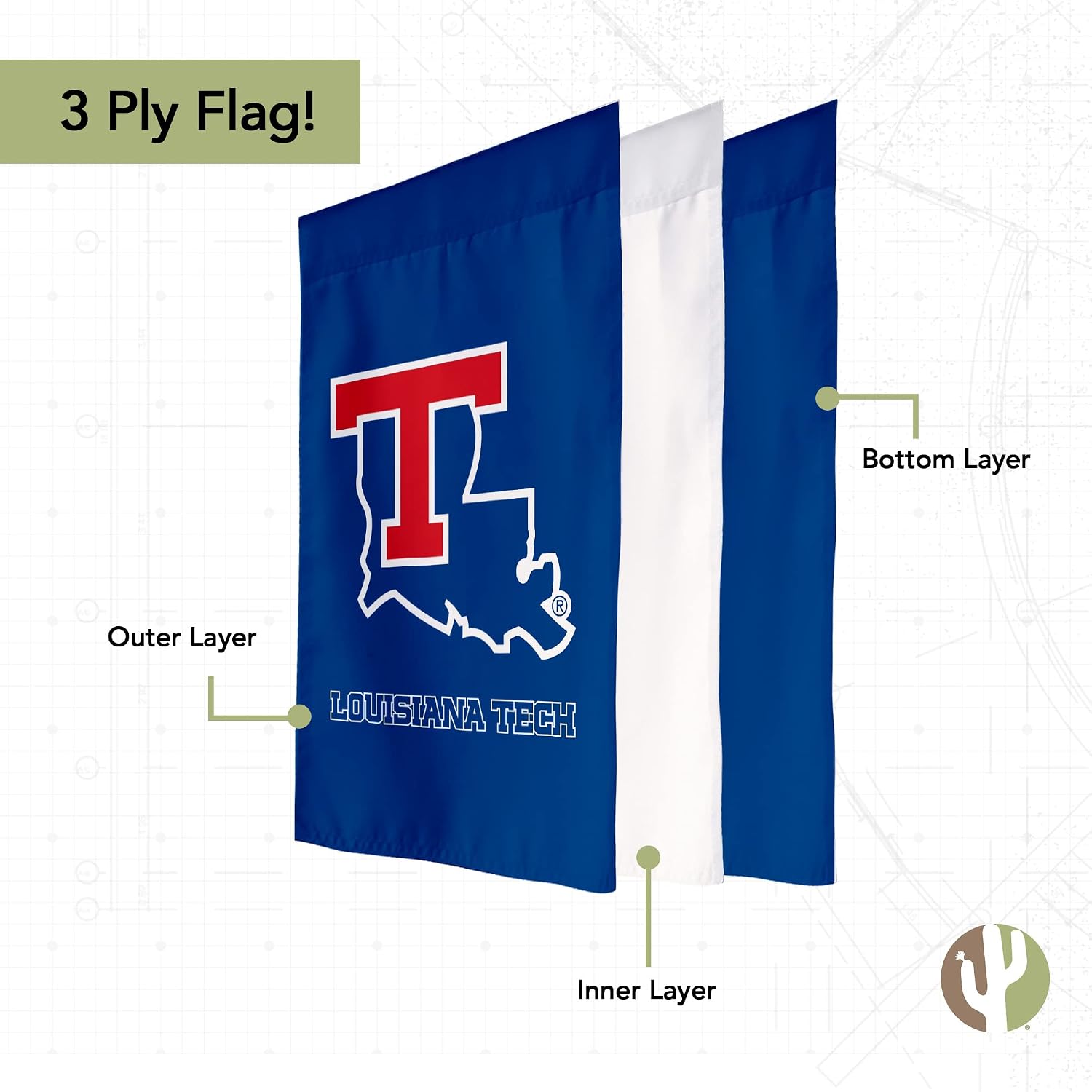 Bandera de jardín de la Universidad Louisiana Tech Bulldogs LA Banner ...
