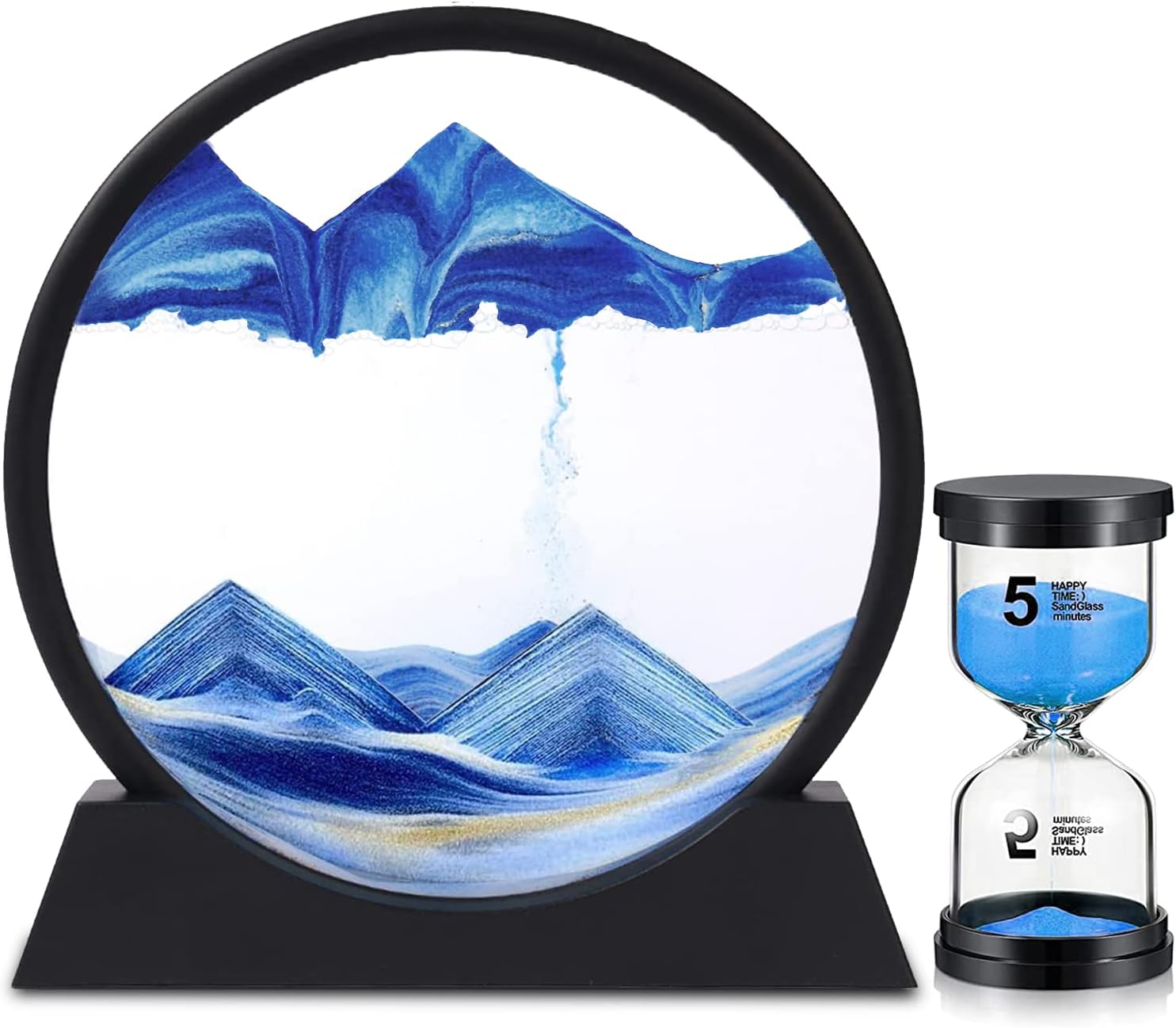 Amazon.com: SHIMIDO Upgraded Moving Sand Art with 5 mins Sand Timer ...