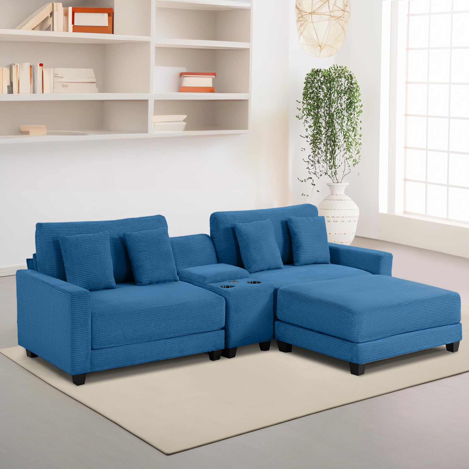 Amazon.com: ROWHY Oversized Sectional Sofa Couch with Ottoman, 111.8 ...