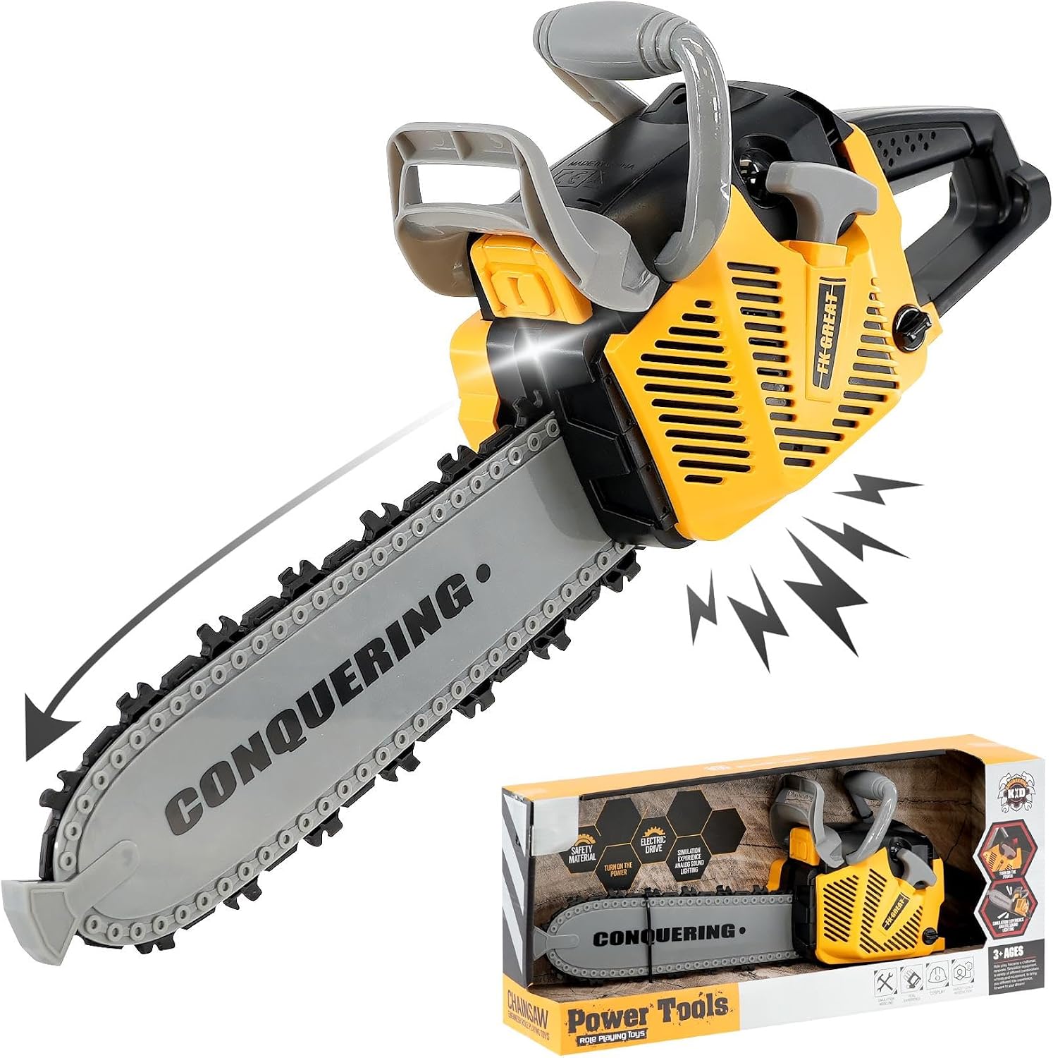 The Magic Toy Shop Toy Chainsaw for Kids Tools - Kids Chainsaw with ...