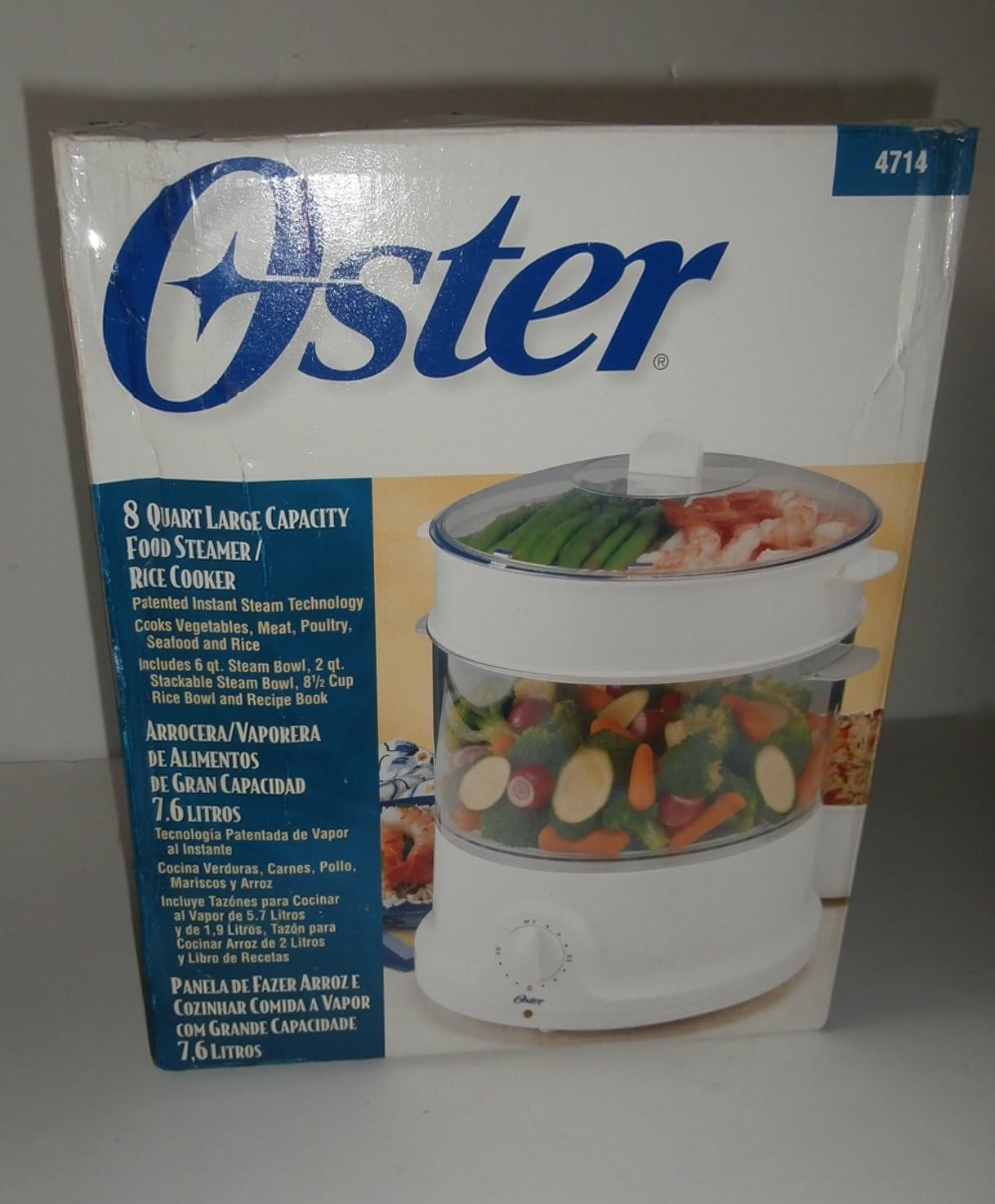 Amazon.com: Oster 4714 Large Capacity 8-Quart Food Steamer Rice Cooker ...