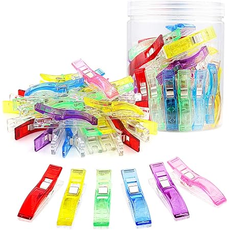 Amazon.com : Sewing Clips 100 Pcs Premium Quilting Clips with Nice Bag ...