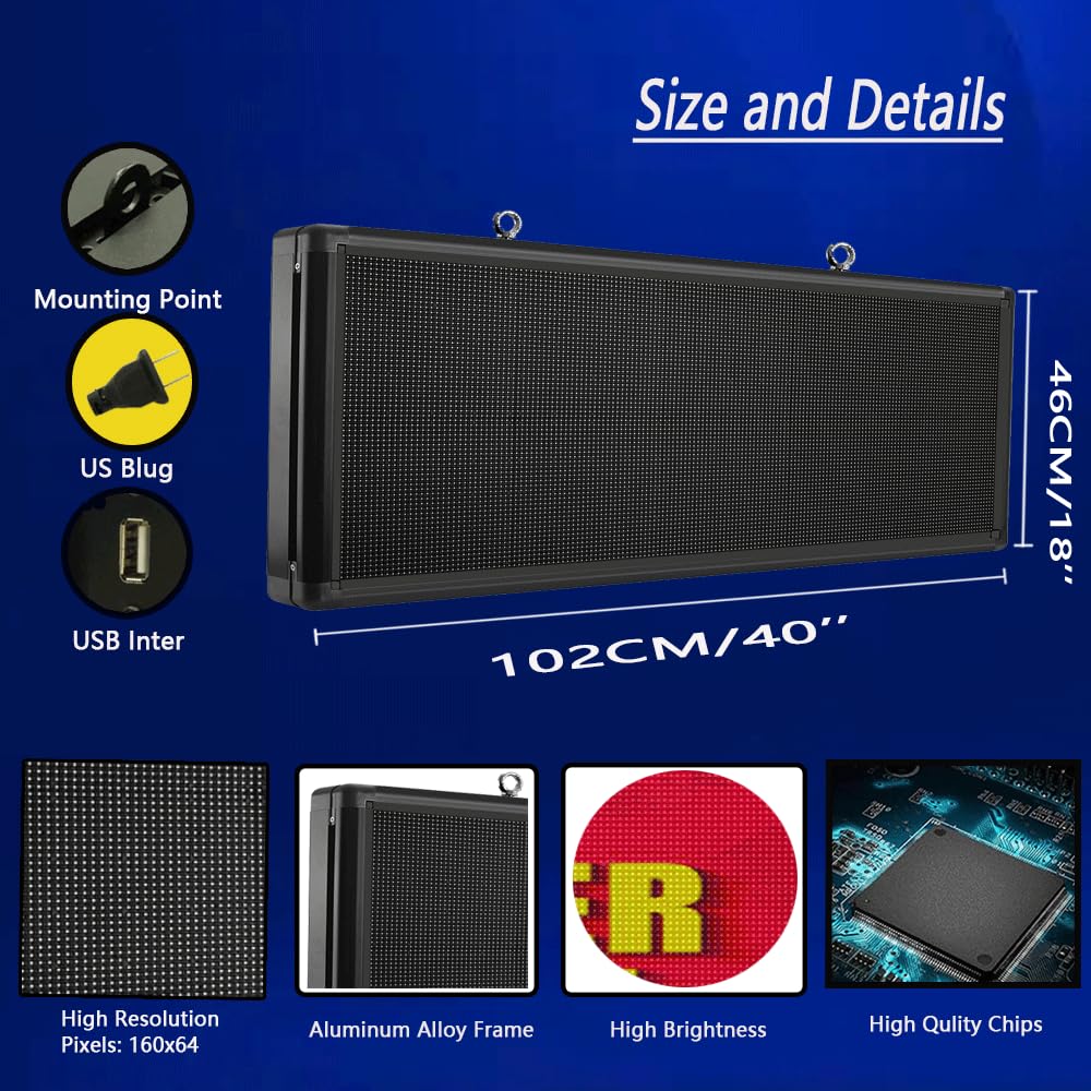 P6 Outdoor Full Color Led sign Support Text and Video Image Display 40 ...