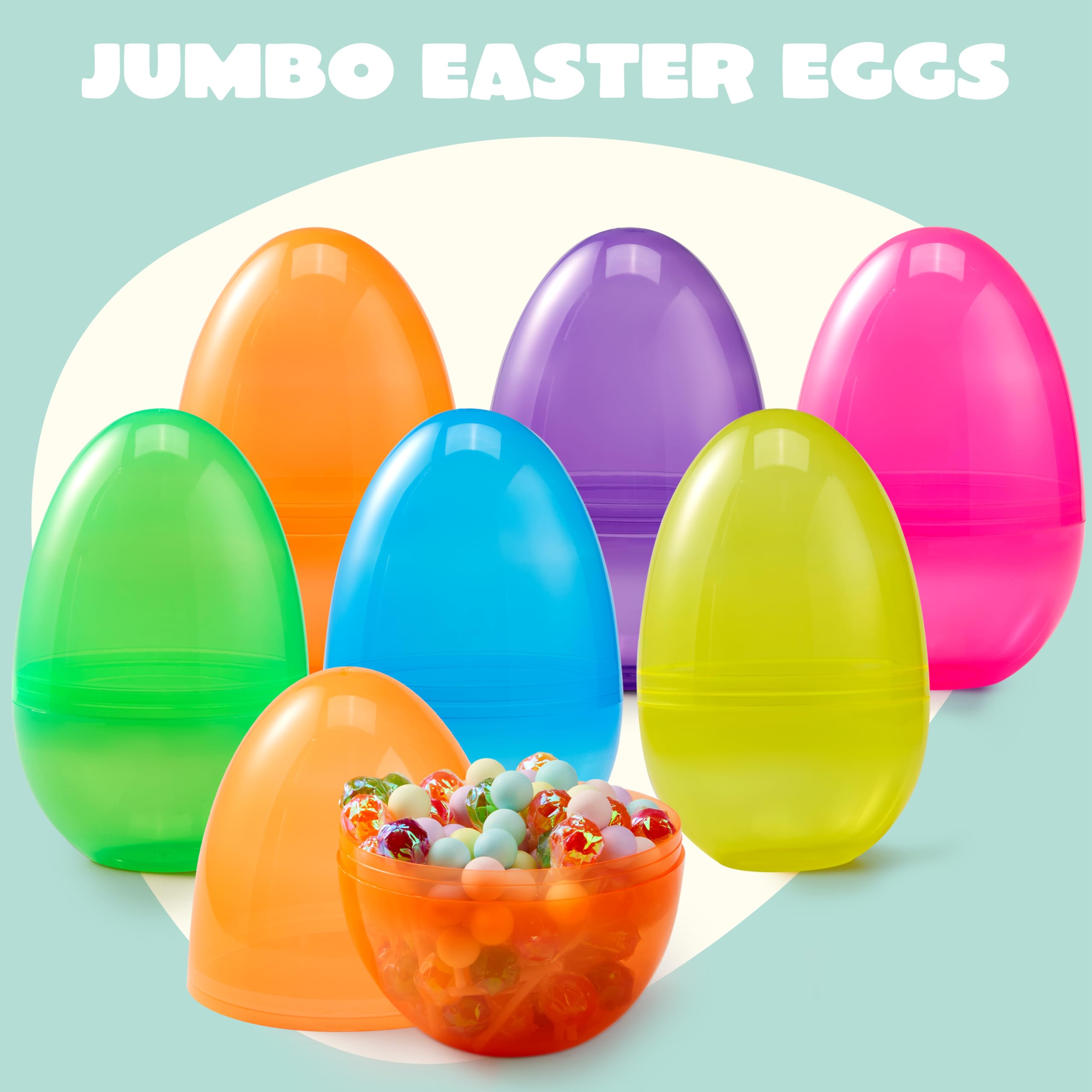 Pumpkin Eggs Plastic Fillable JOYIN 12 Pack Jumbo Easter Eggs - 7 Inch ...