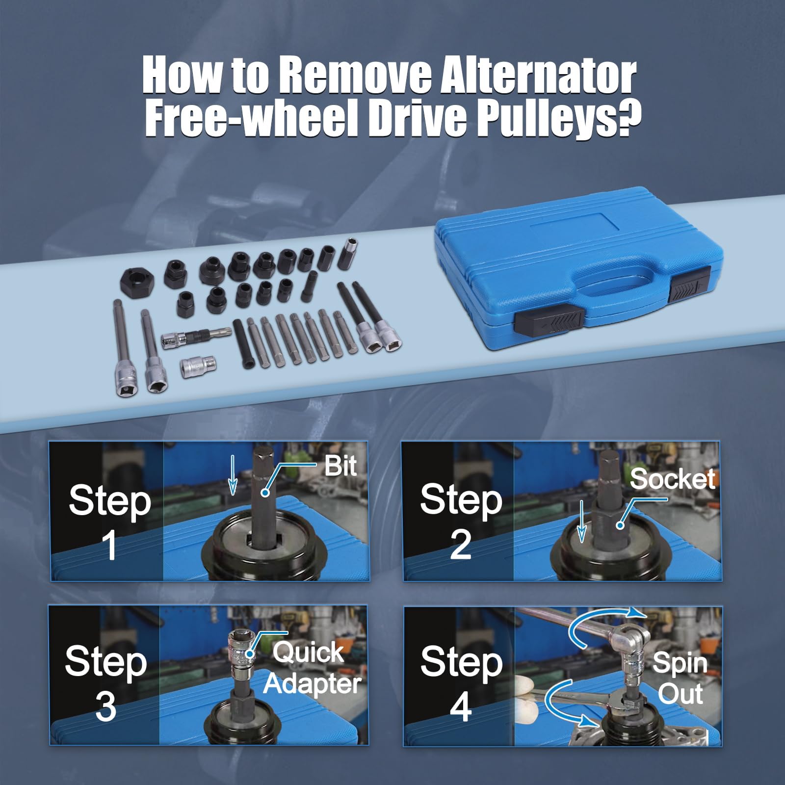 Snapklik.com : Alternator Pulley Service Decoupler 29PCS Alternator ...