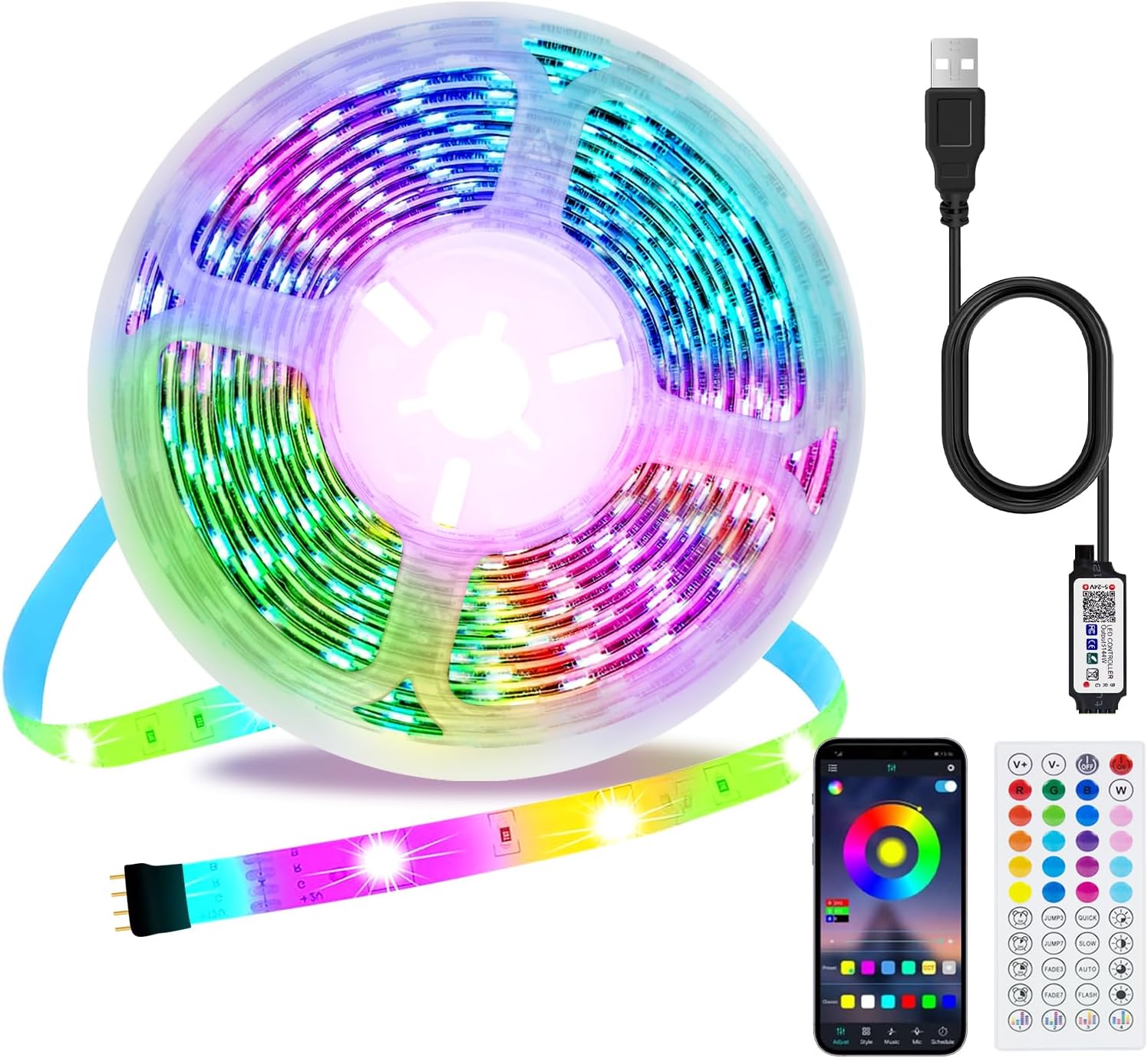 TV LED Lights, 5m USB TV Backlights Lighting for 55-70 inch TV with ...