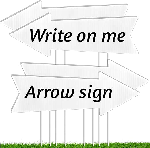Amazon.com : Blank Arrow Signs With Stakes, Directional Arrow Yard Sale ...