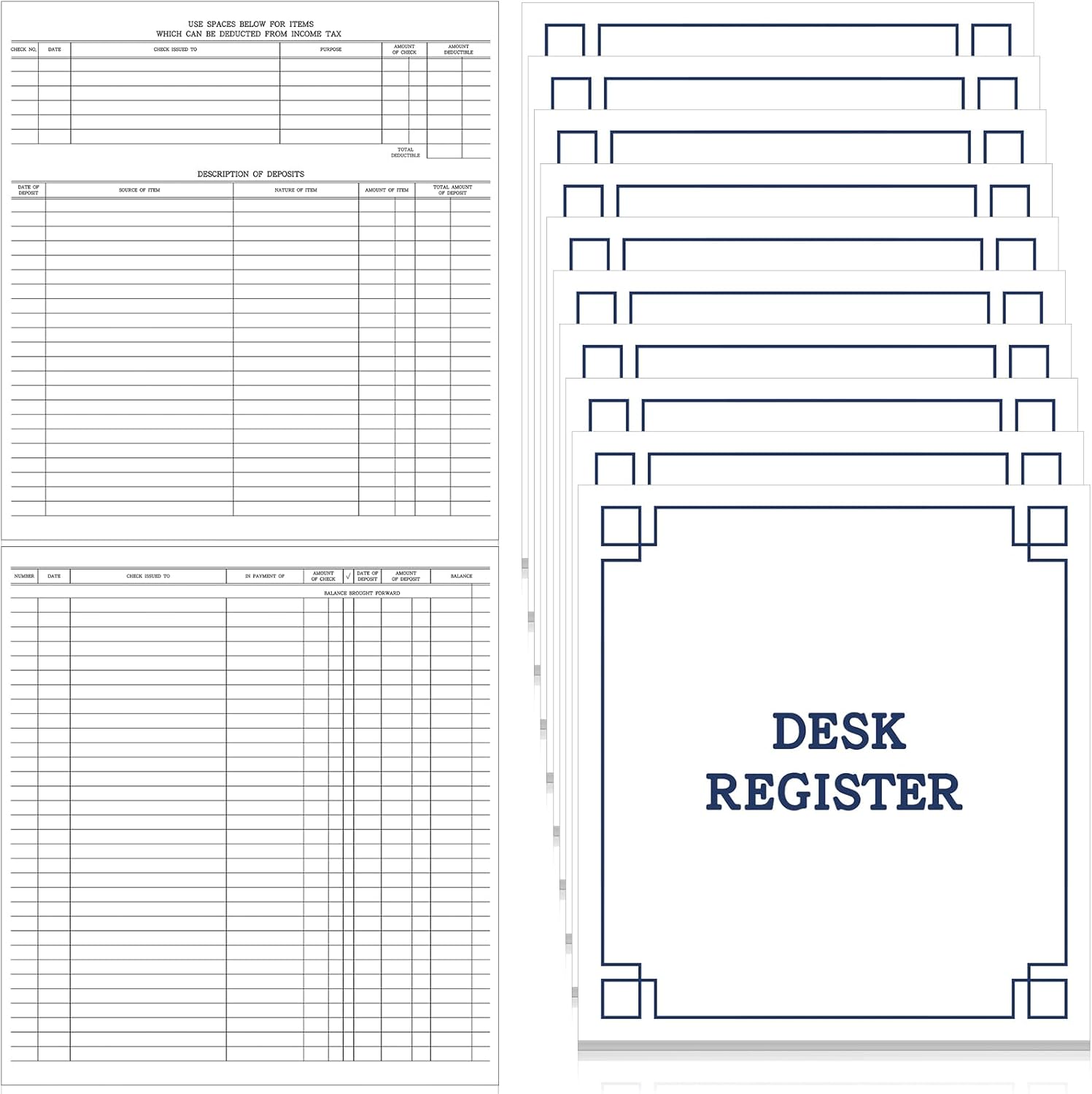 Amazon.com : Kosiz 10 Pcs Check Desk Registers Checkbook Register for ...