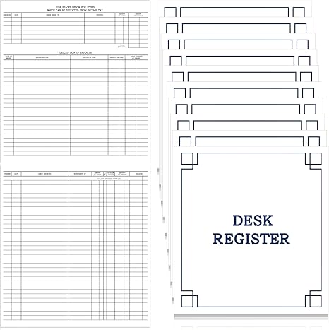 Amazon.com : Kosiz 10 Pcs Check Desk Registers Checkbook Register for ...