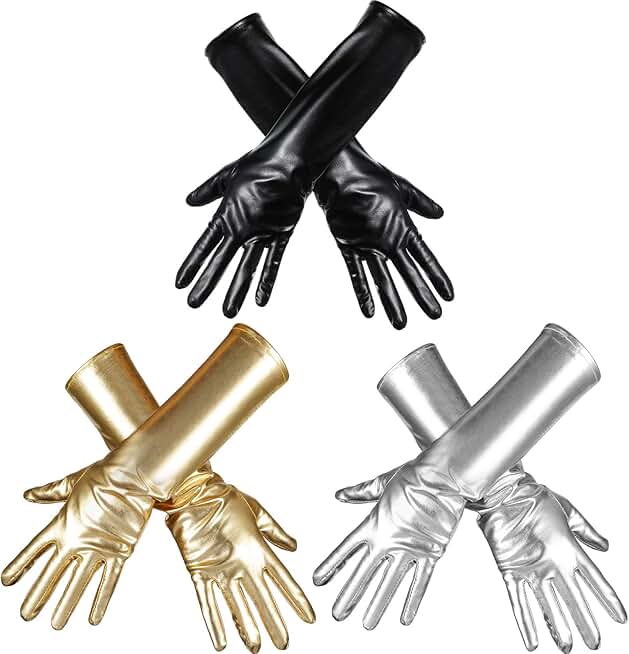 Amazon.com: silver metallic gloves