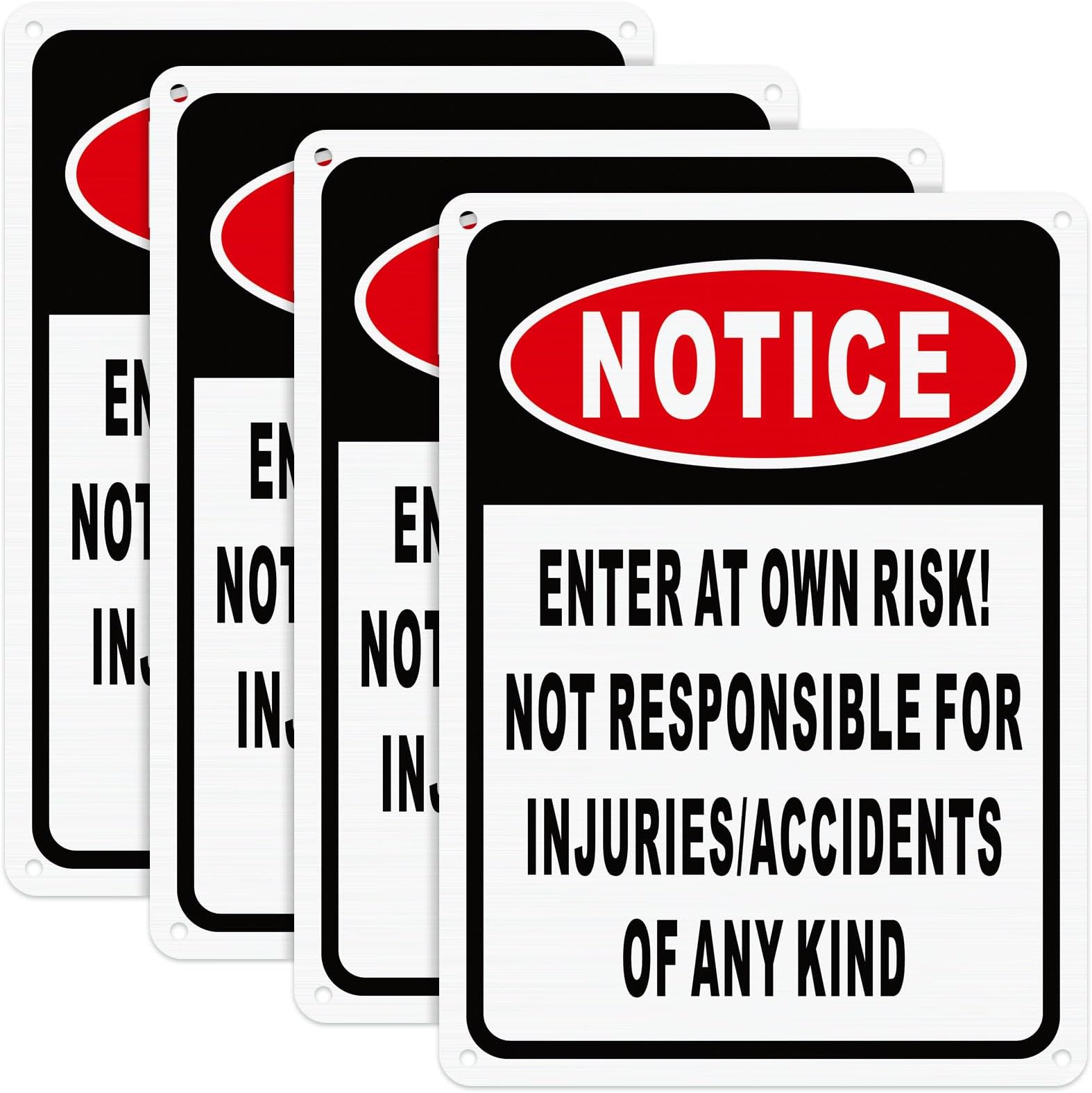 Amazon.com: 2 Pack Caution Enter at Your Own Risk Laminated Safety Sign ...