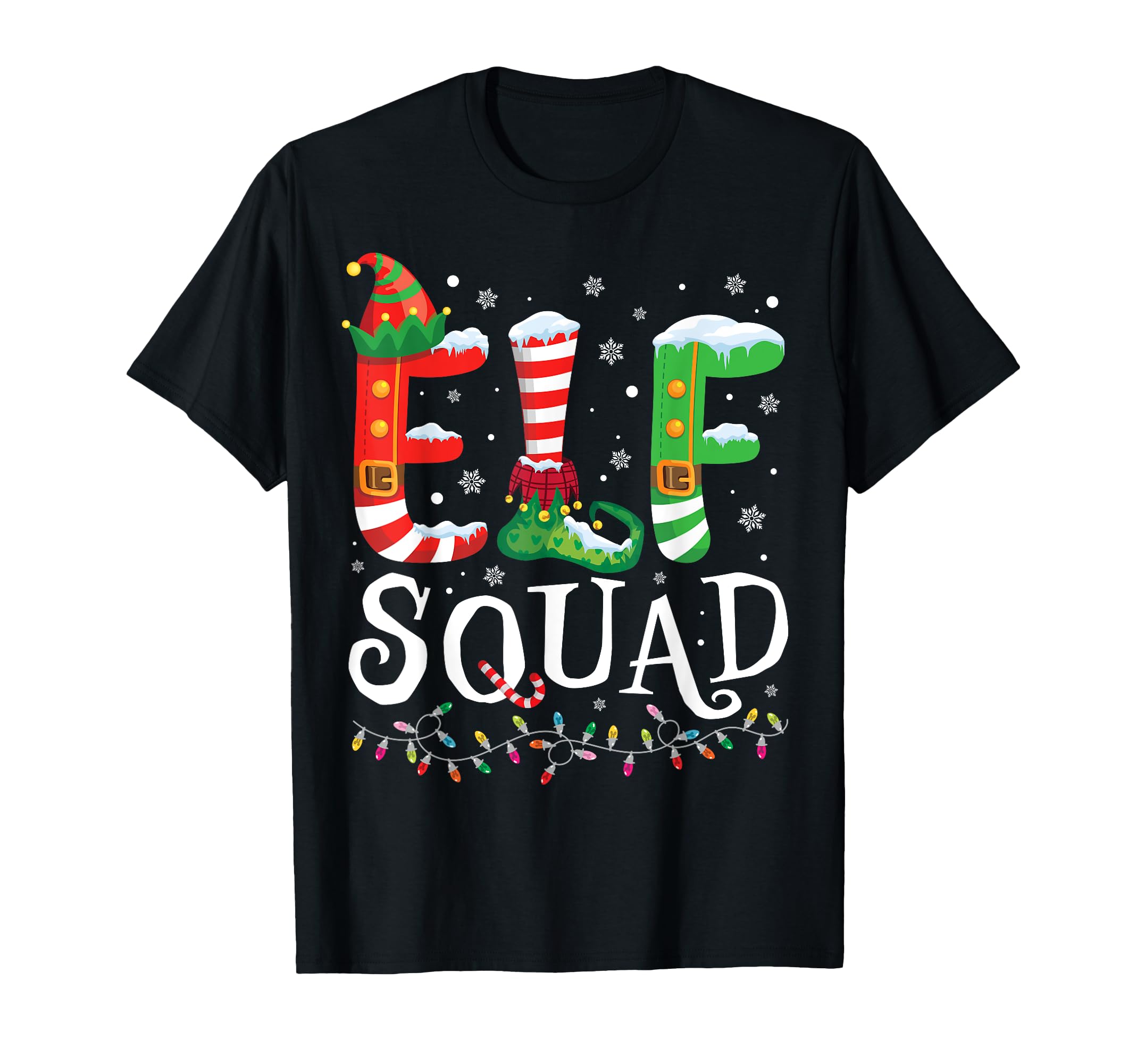 Amazon.com: Elf Squad Funny Christmas Family Pajamas T-Shirt : Clothing ...