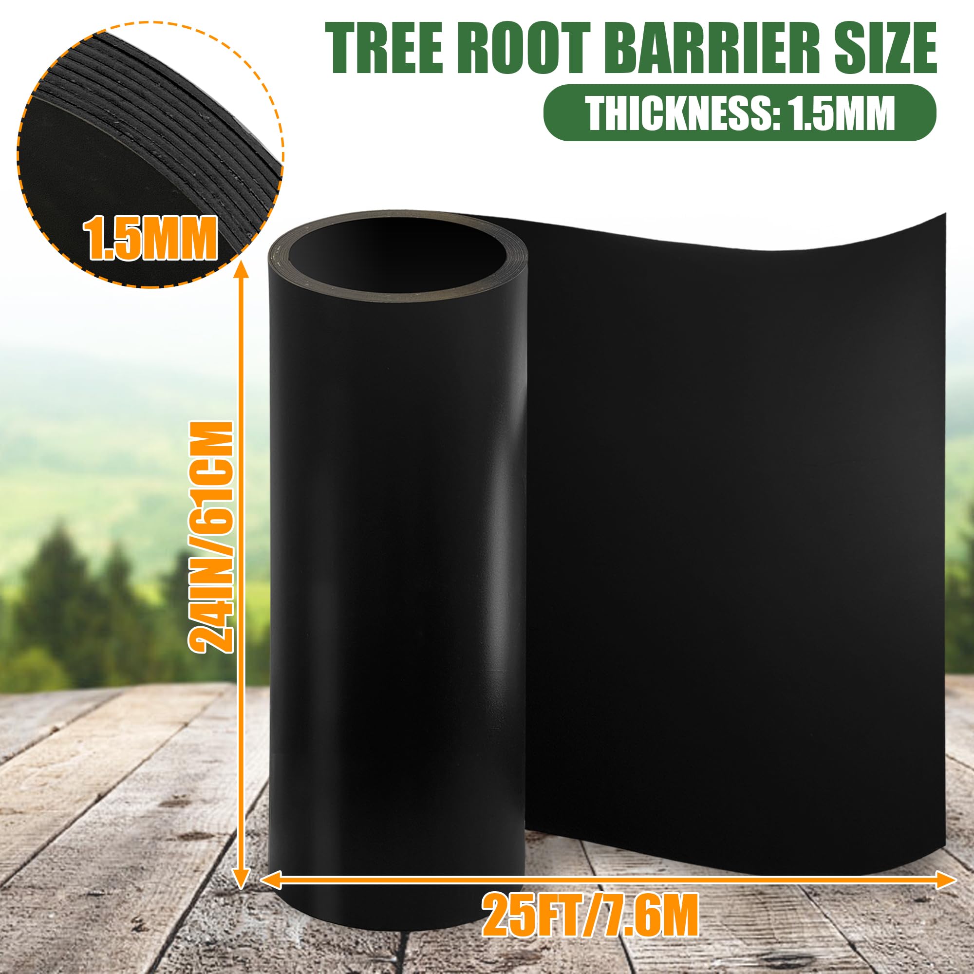 Snapklik.com : Tree Root Barrier 18in X 25ft X 60mil Root Barrier Grass ...