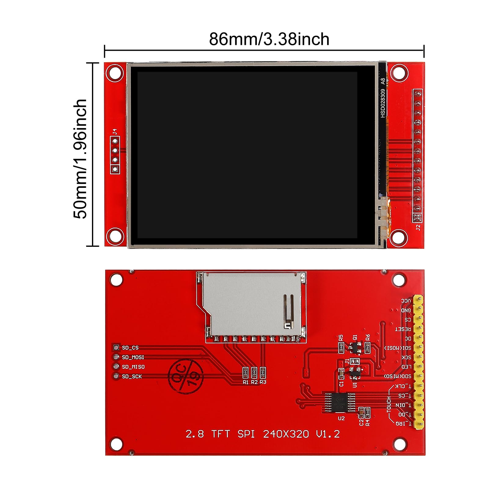 Buy XIITIA 2pcs 2.8" SPI TFT LCD Display Touch Panel ILI9341 240x320 TFT LCD Touch Screen Shield ...