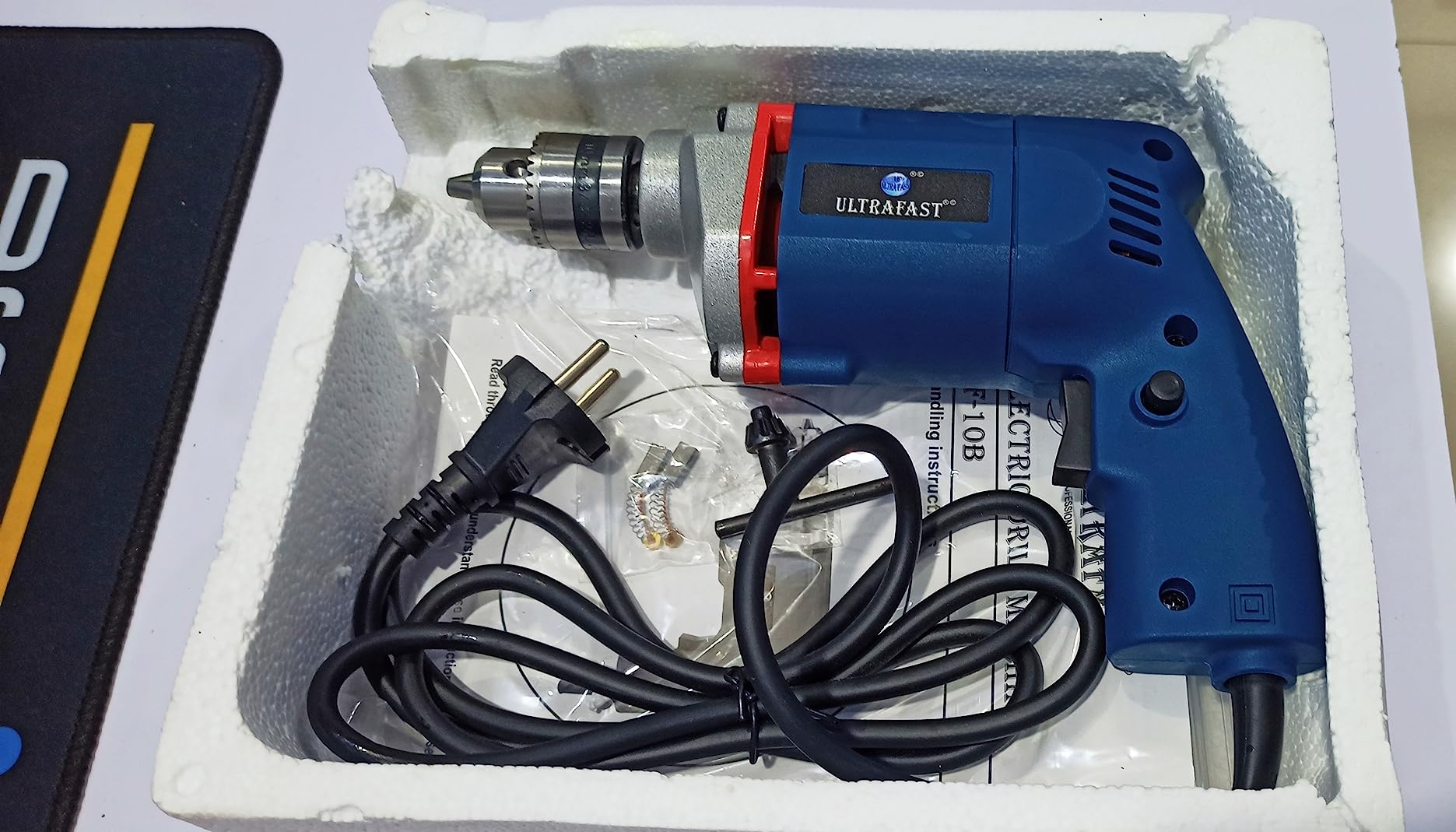 ULTRAFAST UF-10B 400W Electric Drill Machine 10mm Chuck Corded Constant ...