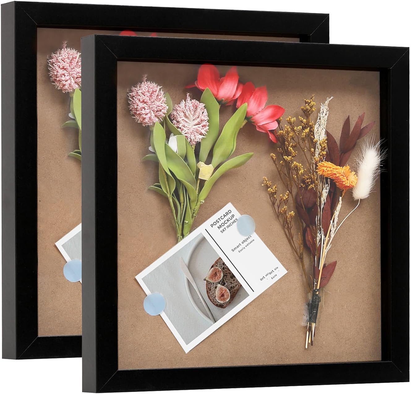 Amazon.com - Muzilife 10x10 Shadow Box Picture Frame 2-Pack Wood 3D ...