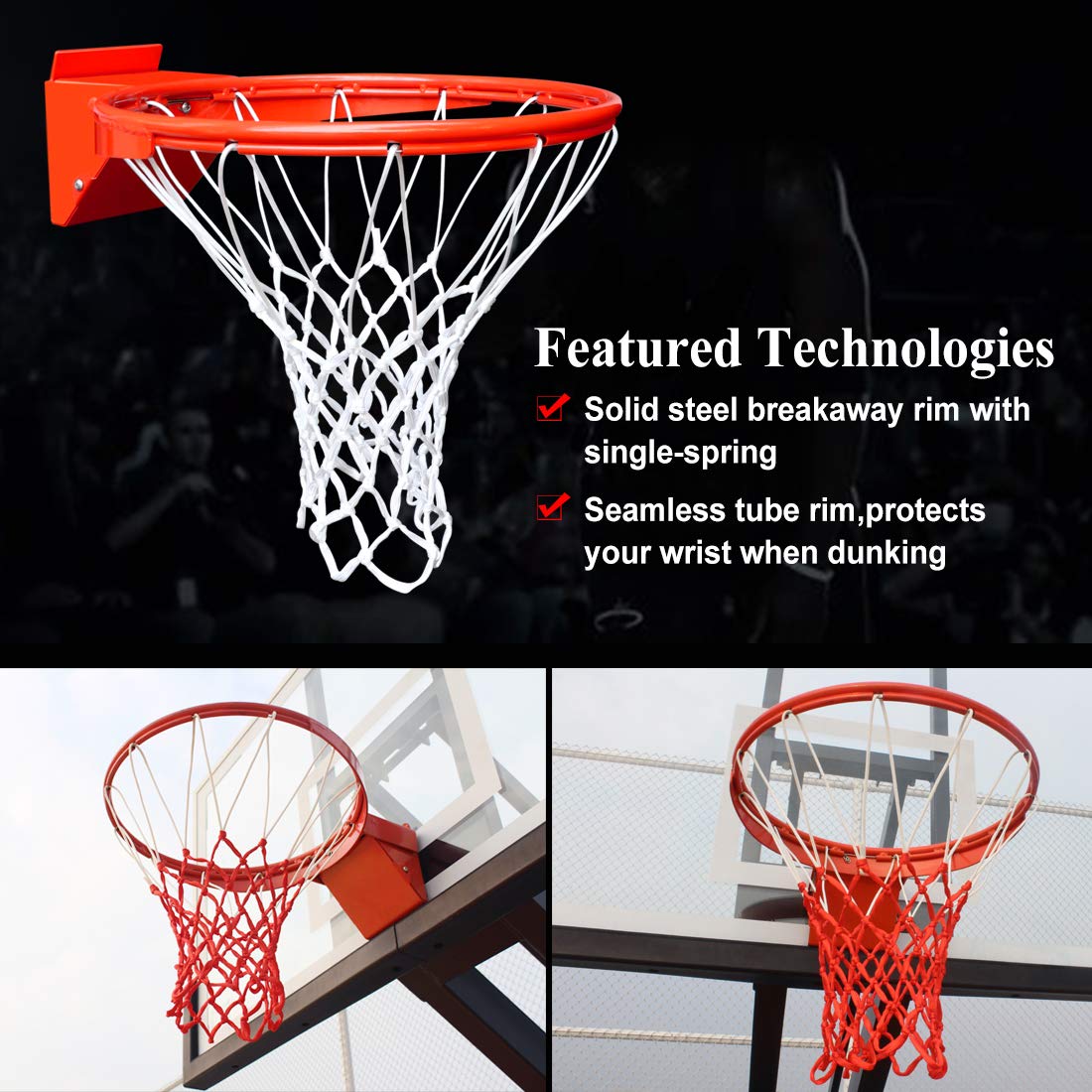 Snapklik.com : PROGOAL Heavy Duty Basketball Rim Breakaway Single ...