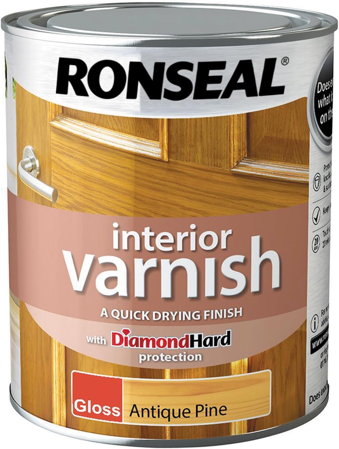 Ronseal Diamond Hard Floor Varnish Antique Pine Satin 2.5L : Amazon.co ...