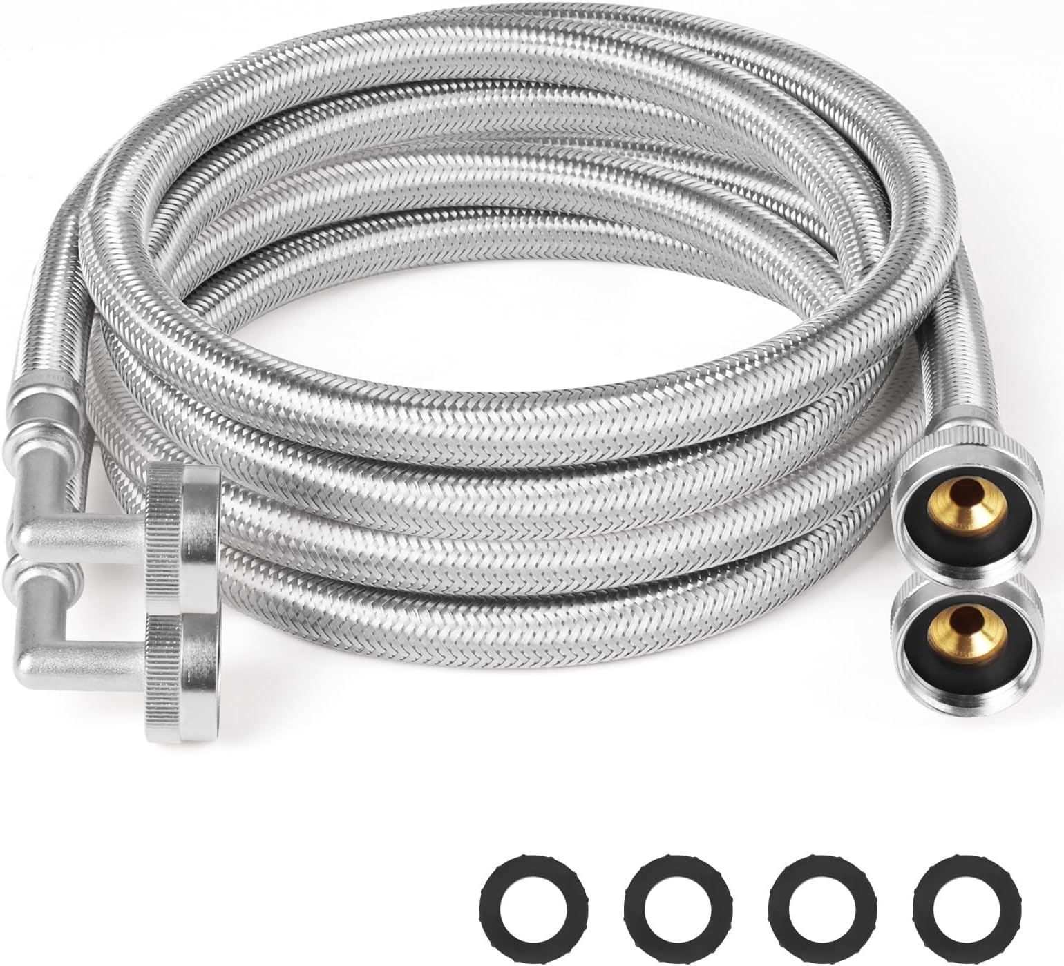 Amazon.com: 2-Pack Premium Stainless Steel Washing Machine Hoses - 8 FT ...