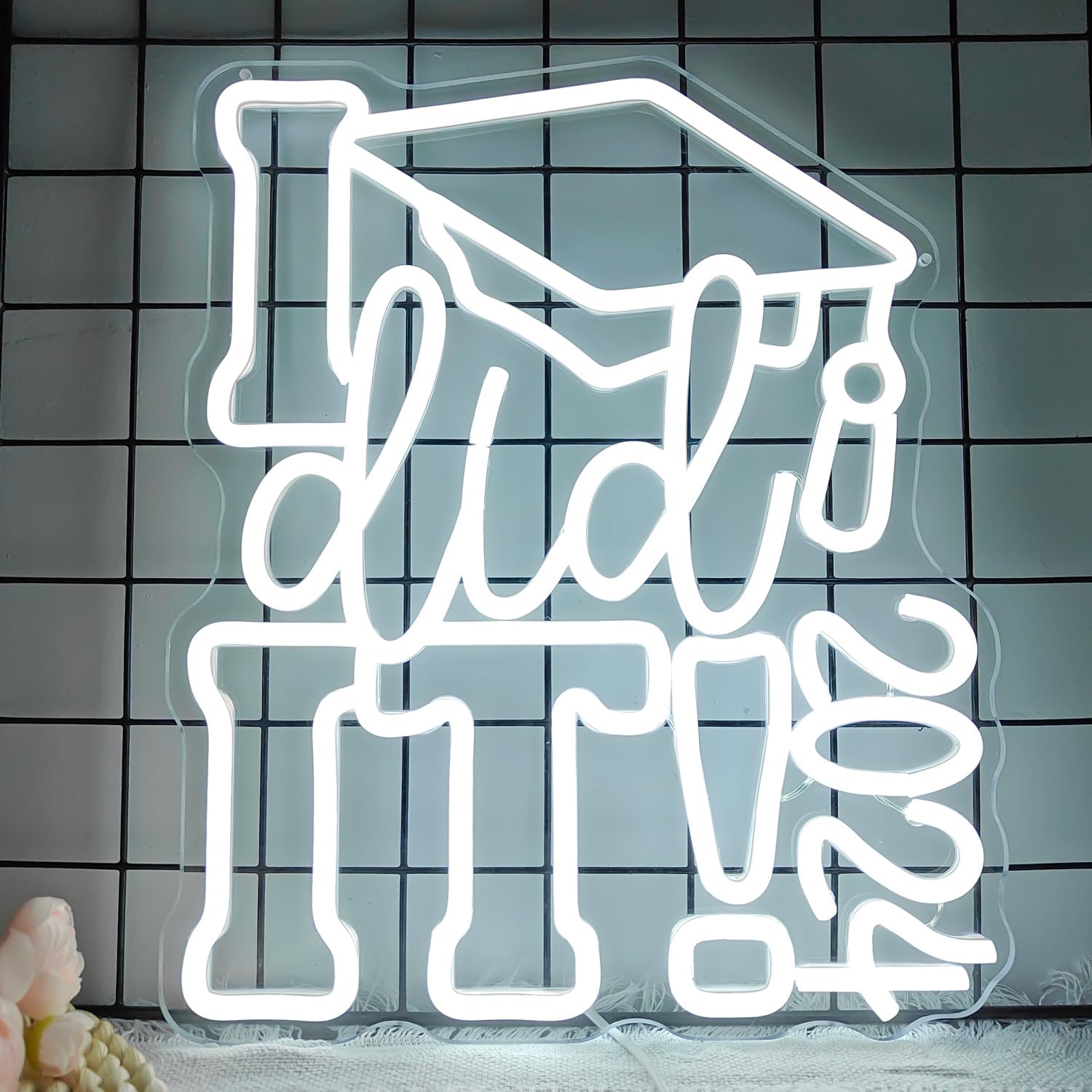 Amazon.com : Congrats Grad Neon Sign I Did It 2024 Neon Lights for Wall ...