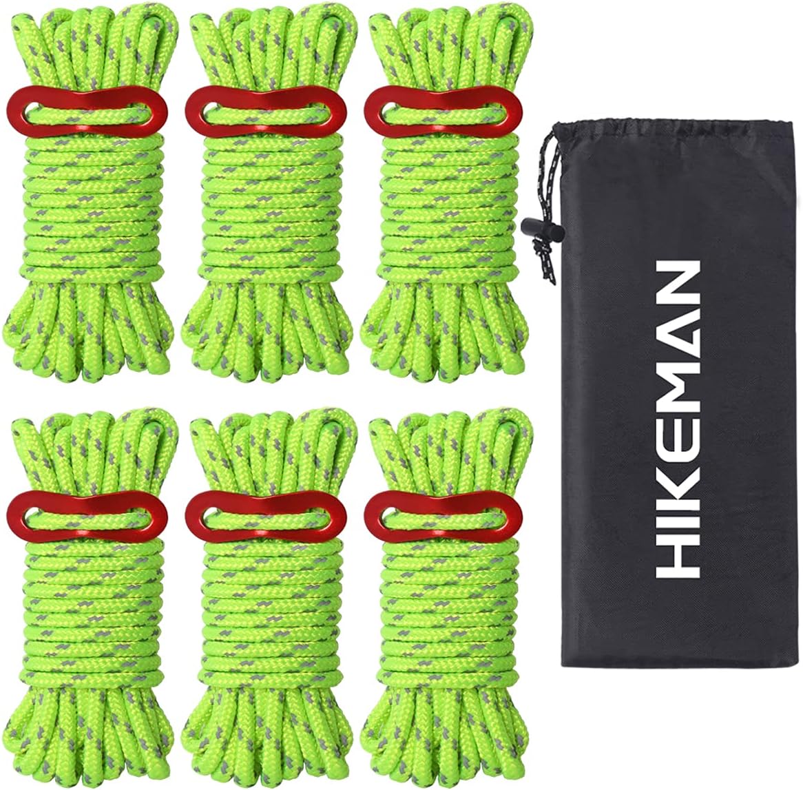 Amazon.com: HIKEMAN Ultralight Tent Guy Ropes - 2mm Reflective Guyline ...